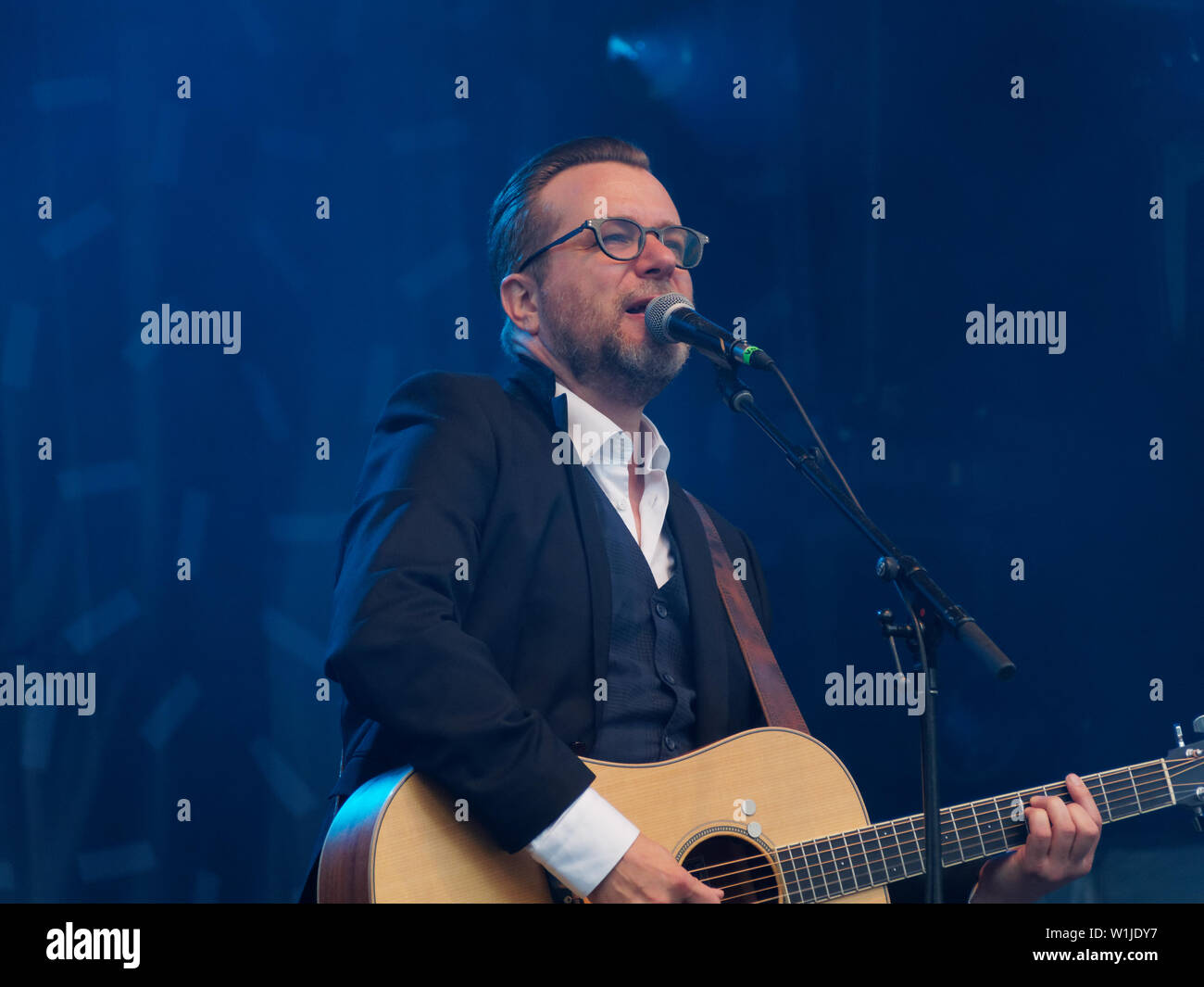Montreal, Canada. Canadian singer-songwriter Luc De Larochelliere ...