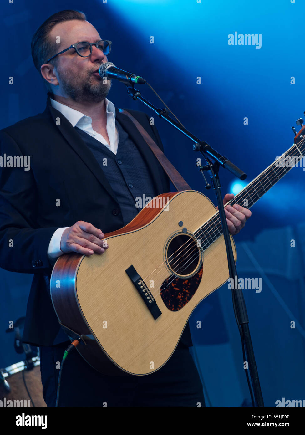 Montreal, Canada. Canadian singer-songwriter Luc De Larochelliere ...