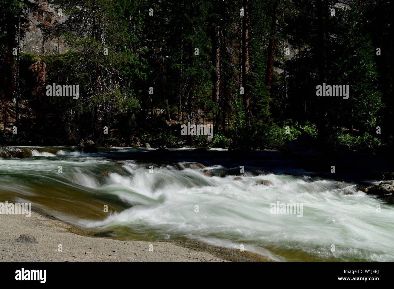 Merced River, Rapids, and Waterfall Stock Photo - Alamy