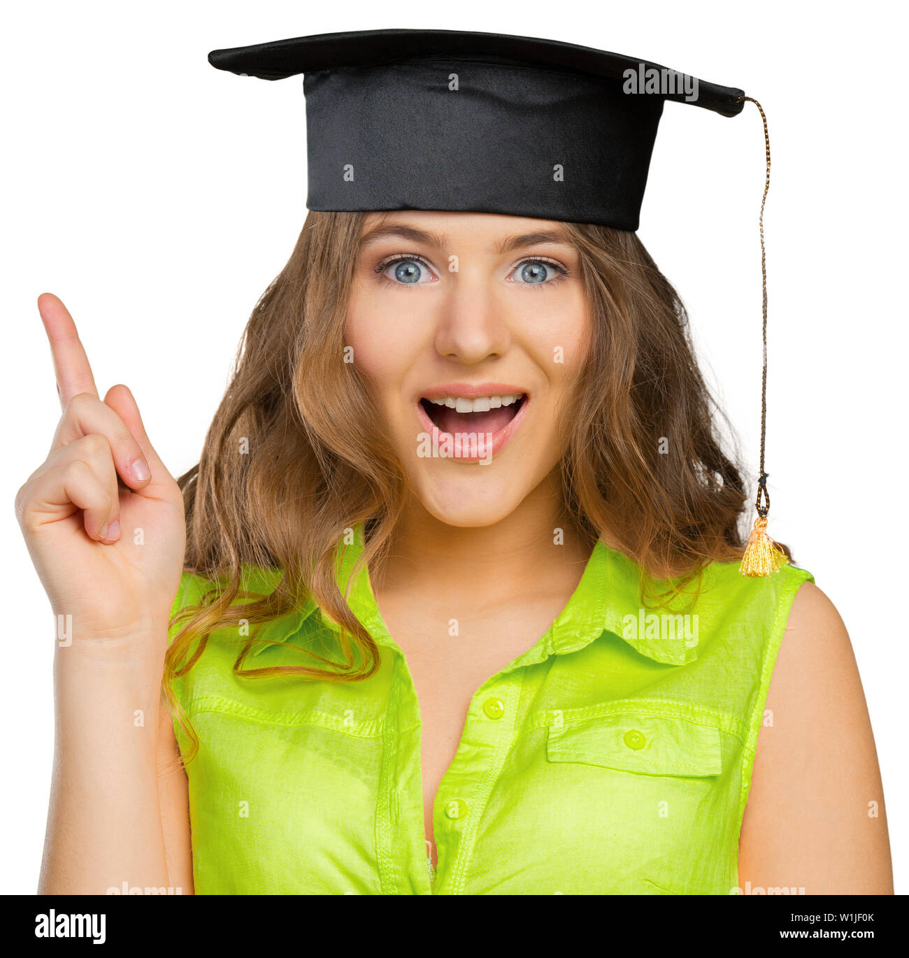 happy student in graduation cap Stock Photo - Alamy