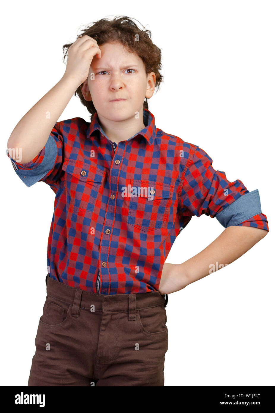cute young boy thinking Stock Photo - Alamy