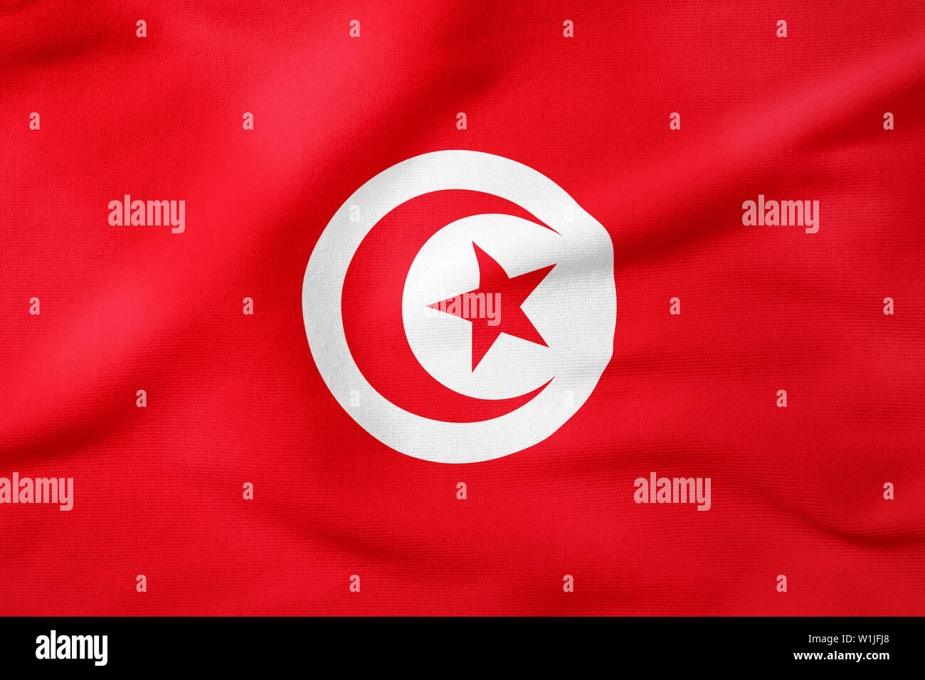 National Flag of Tunisia - Rectangular Shape patriotic symbol Stock Photo - Alamy