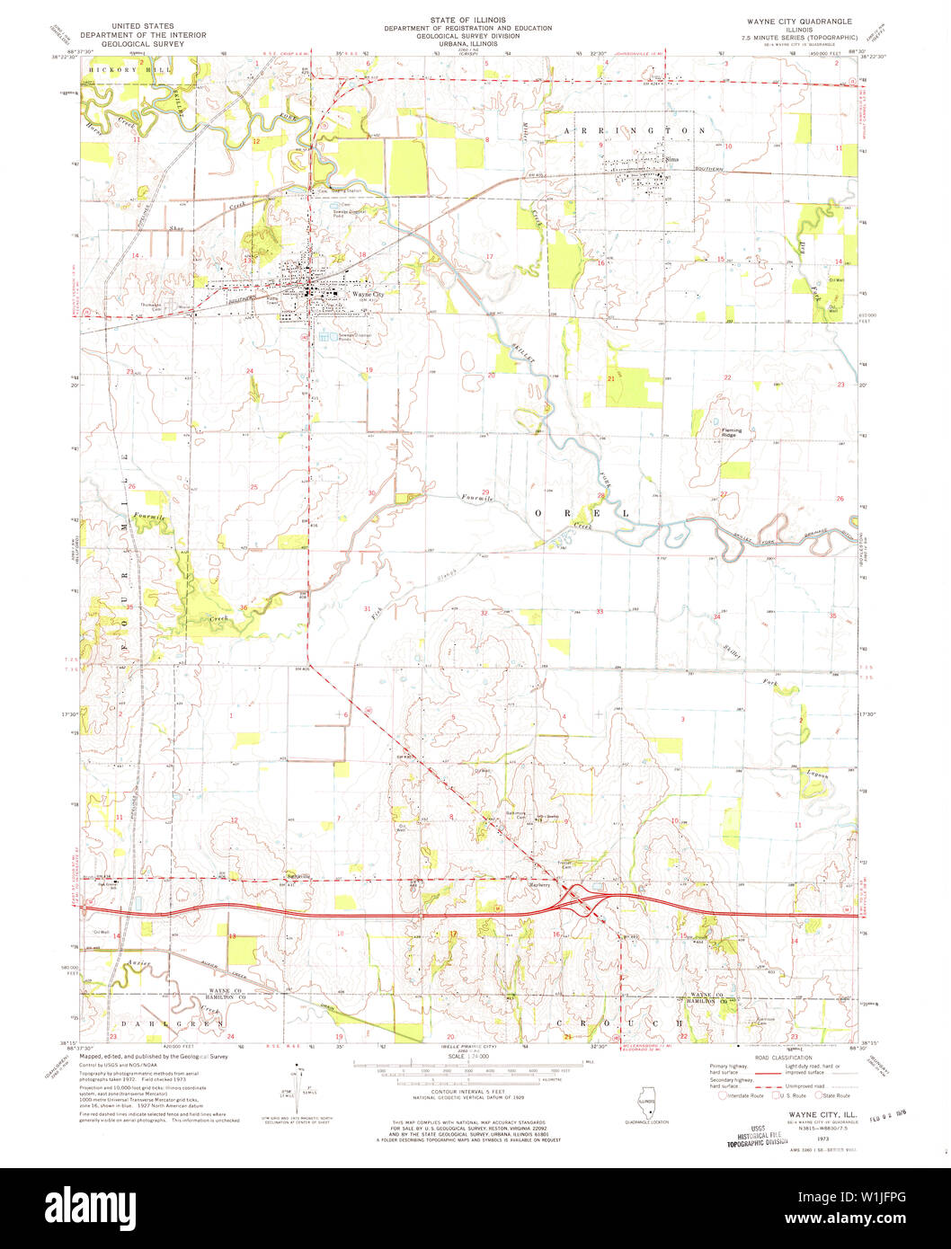 Map of wayne city hi-res stock photography and images - Alamy