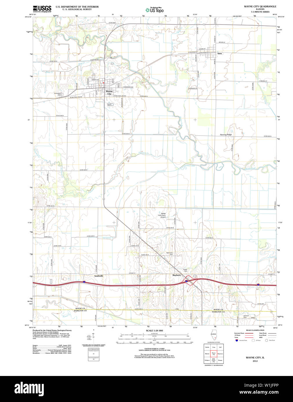 Wayne city illinois map Cut Out Stock Images & Pictures - Alamy