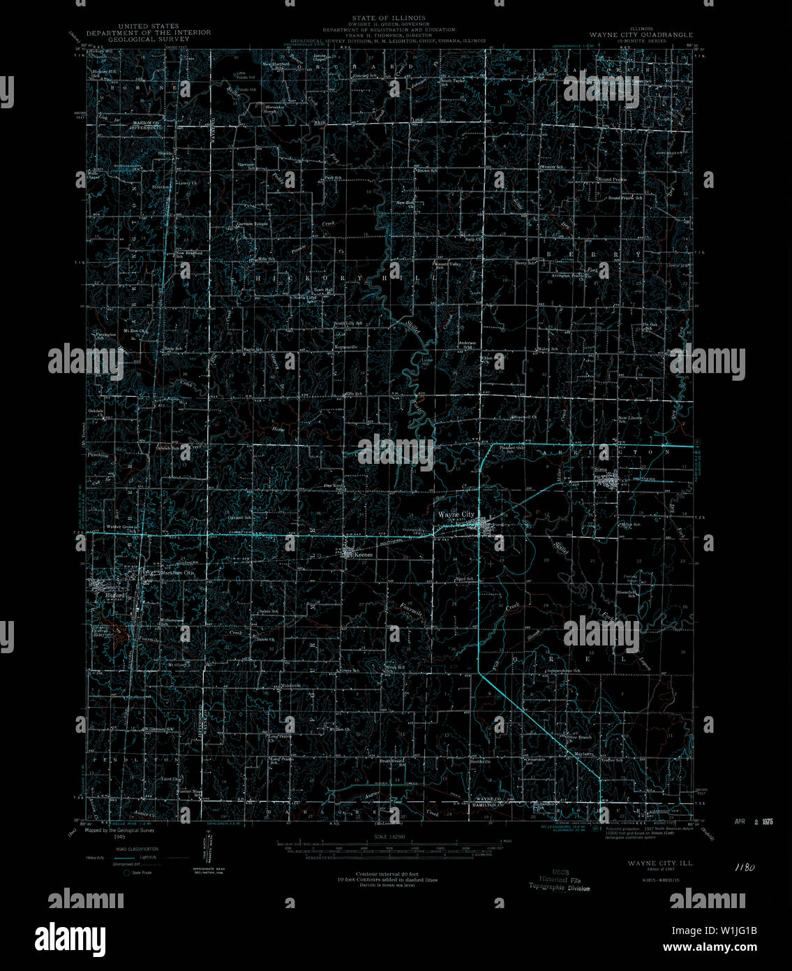 Wayne city illinois map hi-res stock photography and images - Alamy