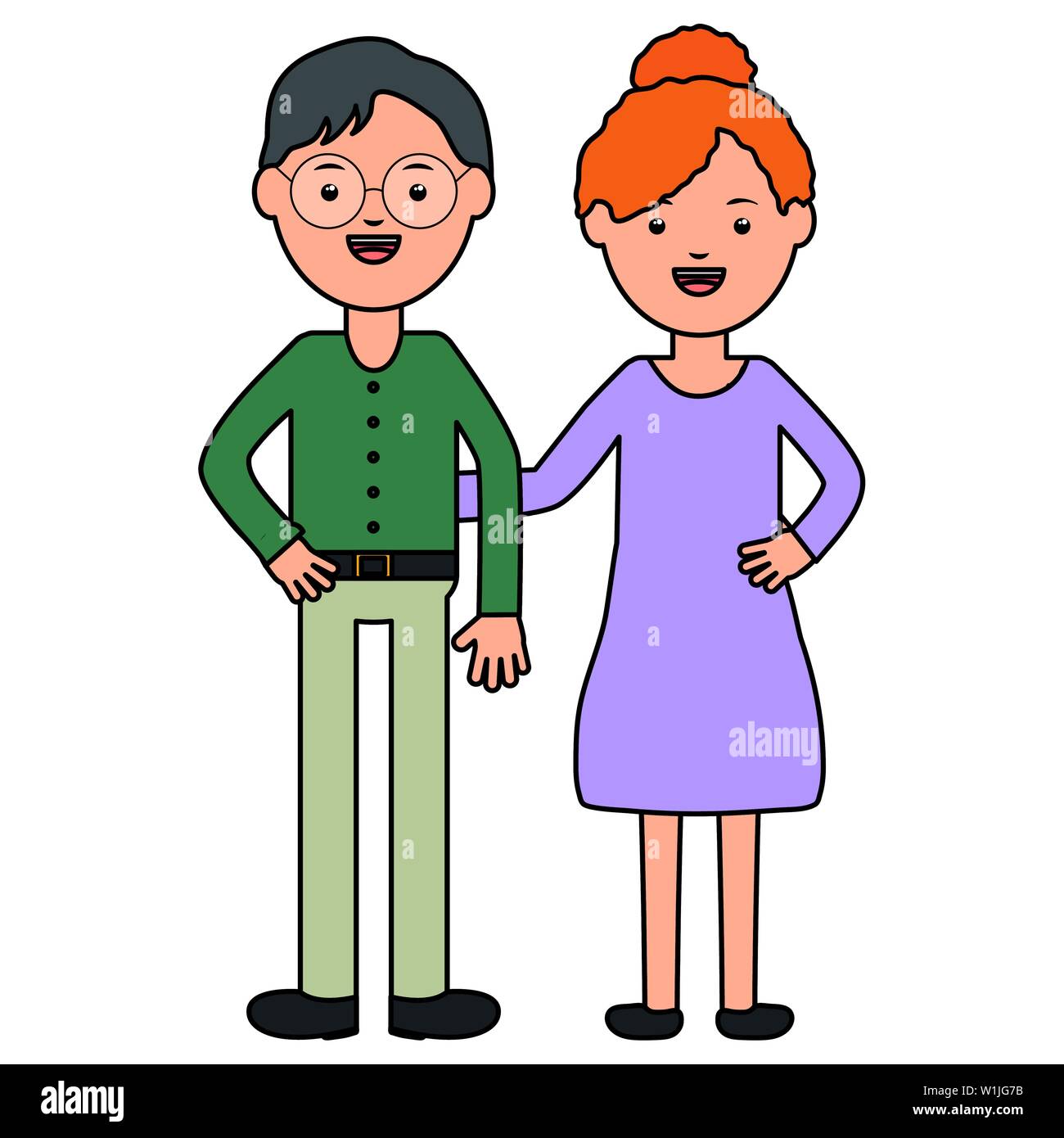 young teachers couple education characters vector illustration design ...