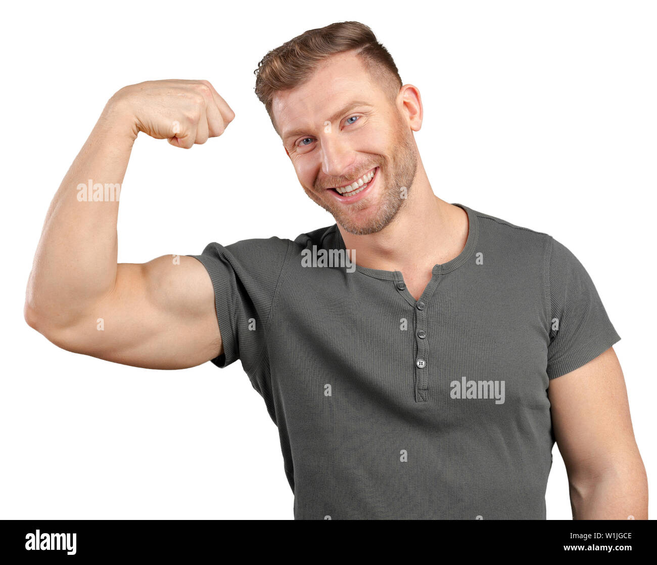 Muscle man advert hi-res stock photography and images - Alamy