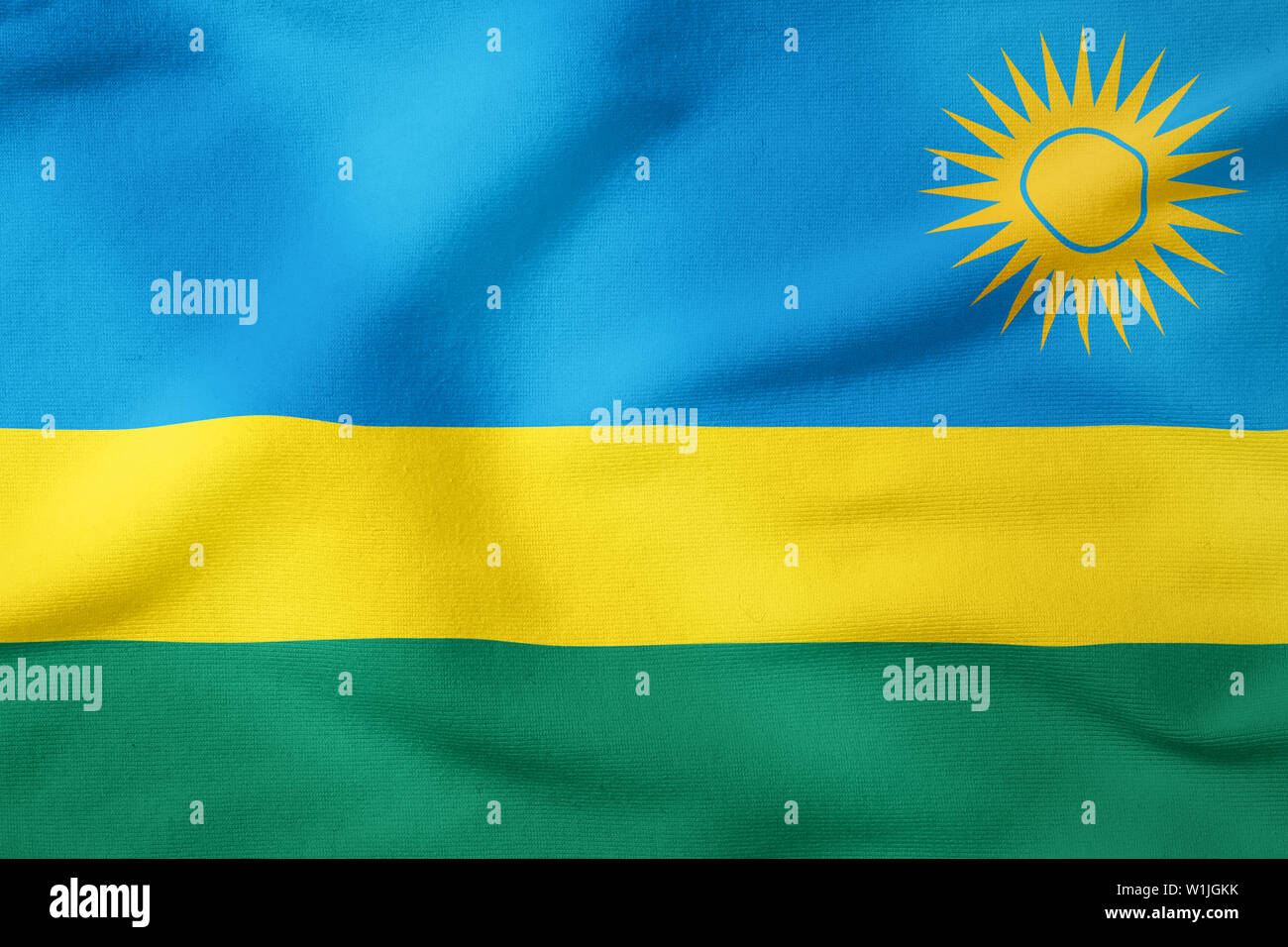 National Flag of Rwanda - Rectangular Shape patriotic symbol Stock ...