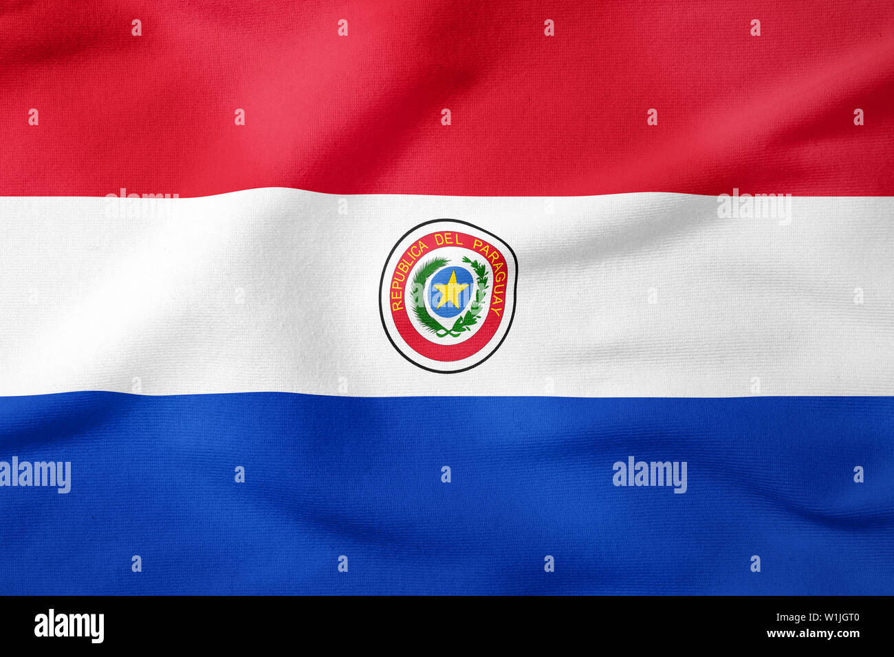National Flag of Paraguay - Rectangular Shape patriotic symbol Stock ...