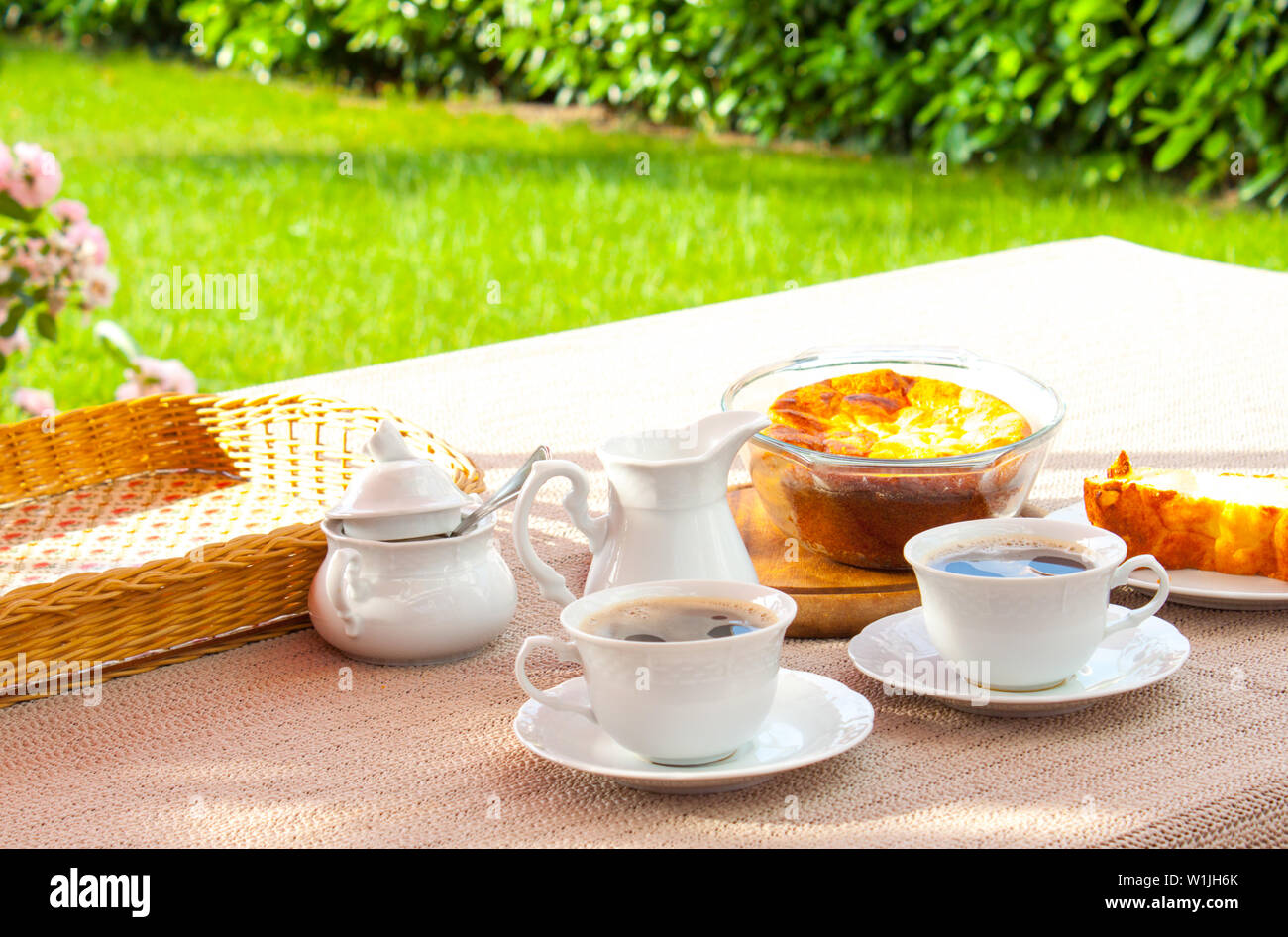 Breakfast in garden Stock Photo - Alamy