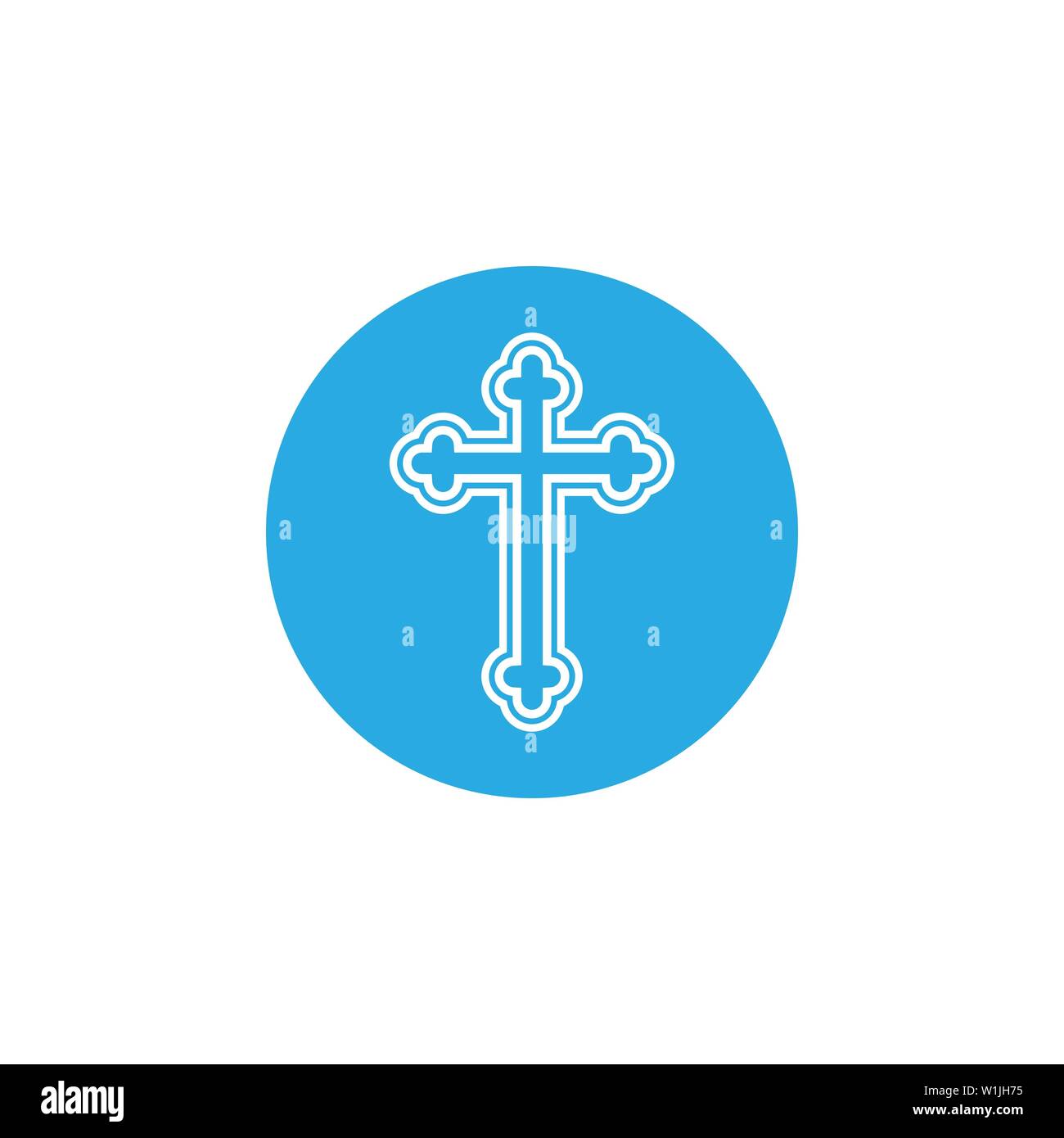 Vector illustration, flat design. Religion christian cross icon Stock ...