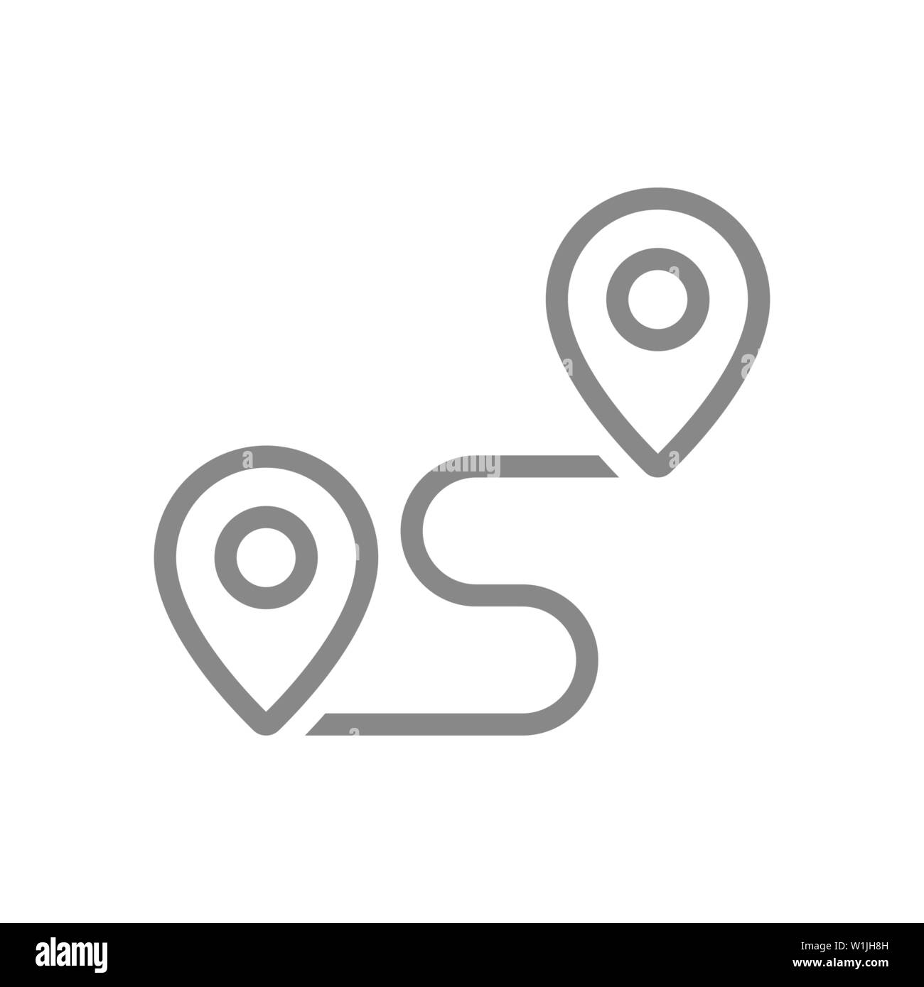 Route location line icon. GPS navigator symbol and sign Stock Vector ...