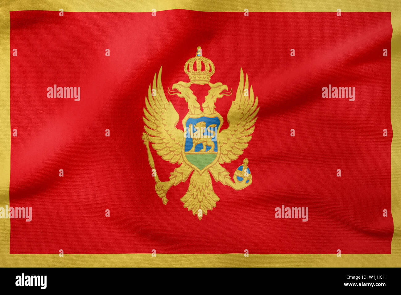 National Flag of Montenegro - Rectangular Shape patriotic symbol Stock ...