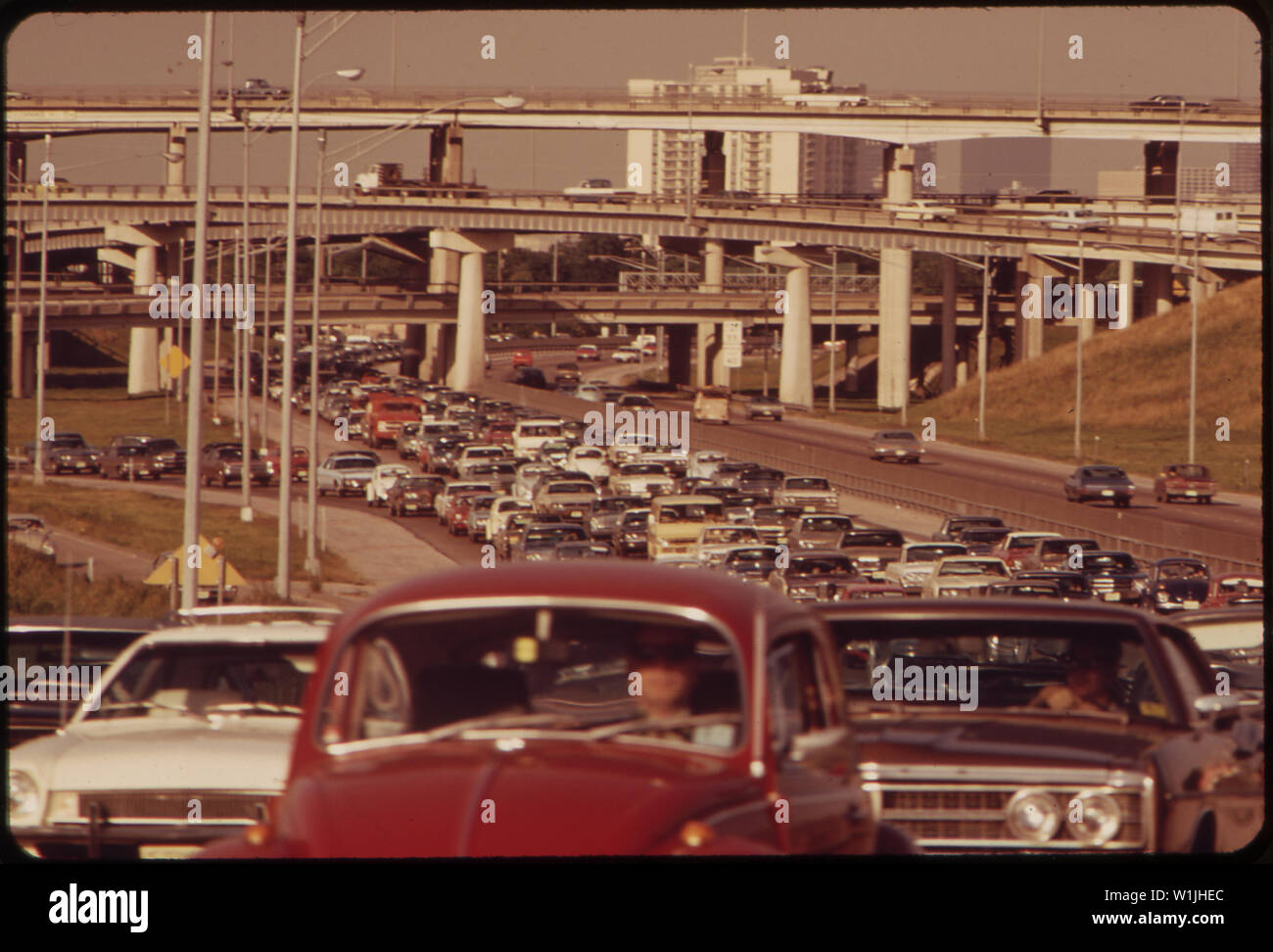 TRAFFIC CONGESTION AT SOUTHWEST FREEWAY AND LOOP 610 INTERSECTION Stock ...