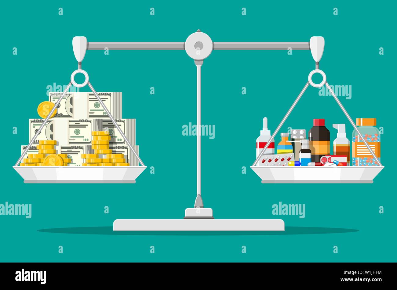 Balance scale weight price Stock Vector Images - Alamy