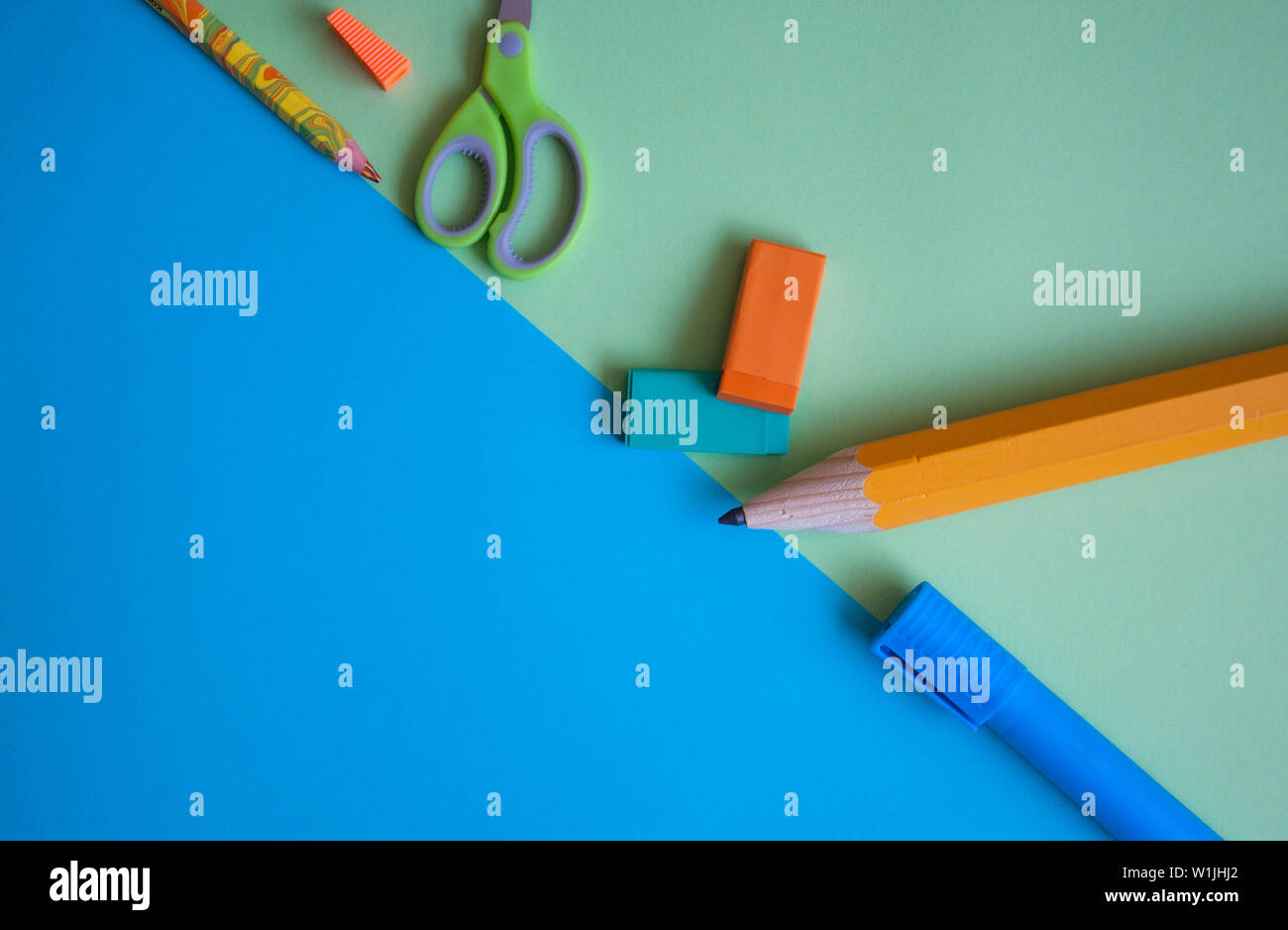 Colorful school supplies Stock Photo - Alamy