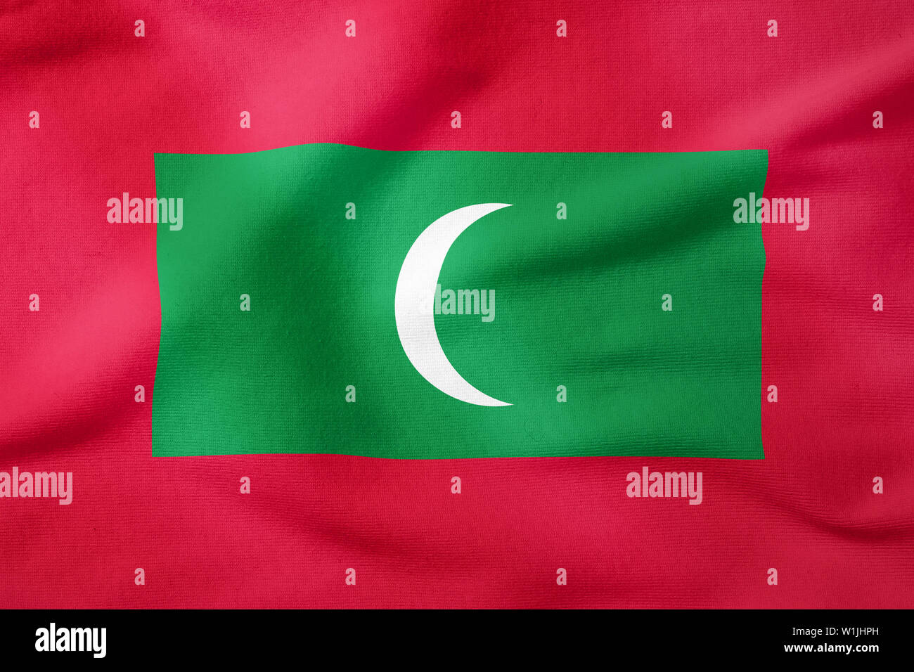 National Flag of Maldives - Rectangular Shape patriotic symbol Stock ...