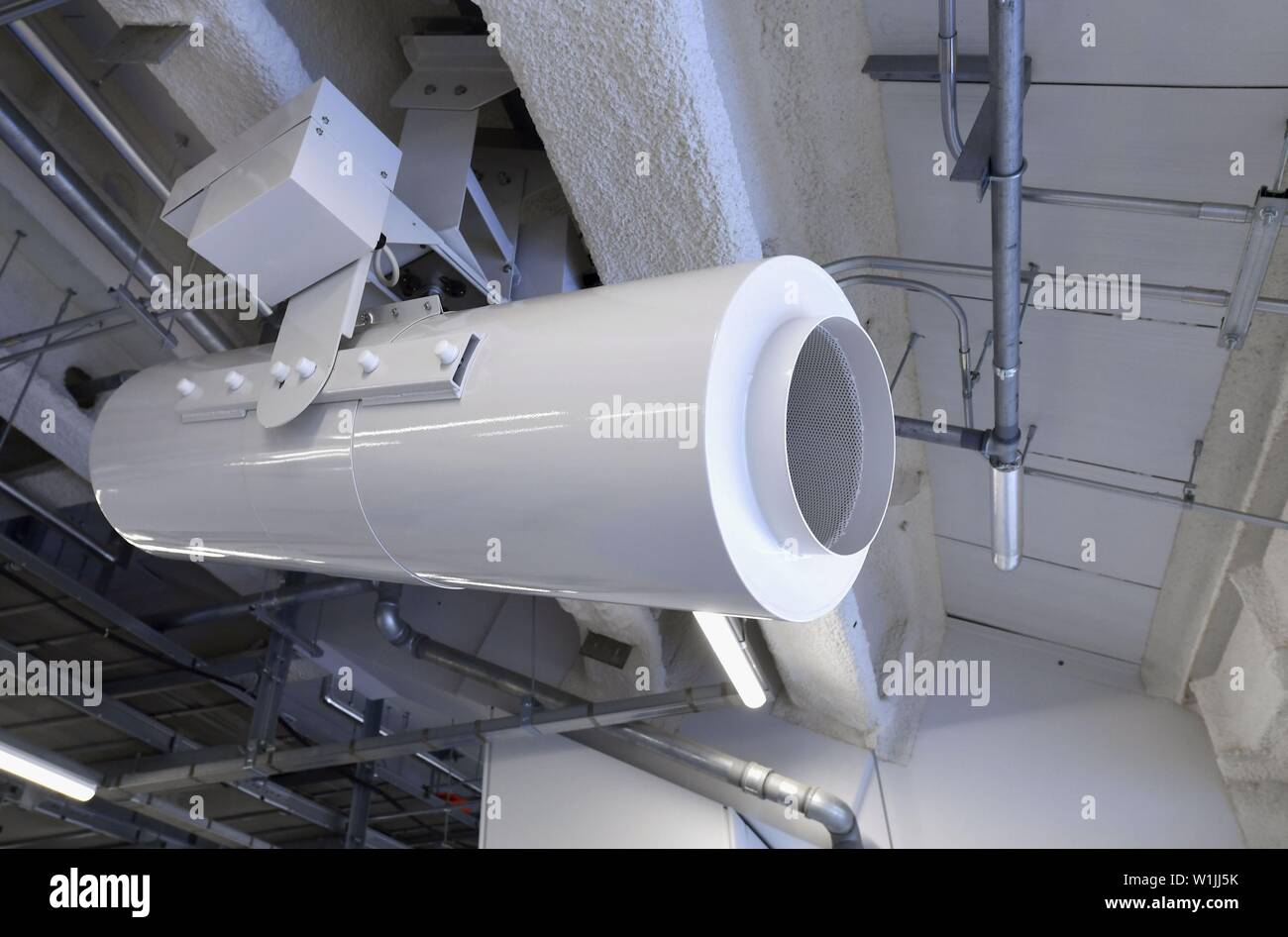 Photo taken on July 3, 2019, shows an air circulation device at Tokyo's ...