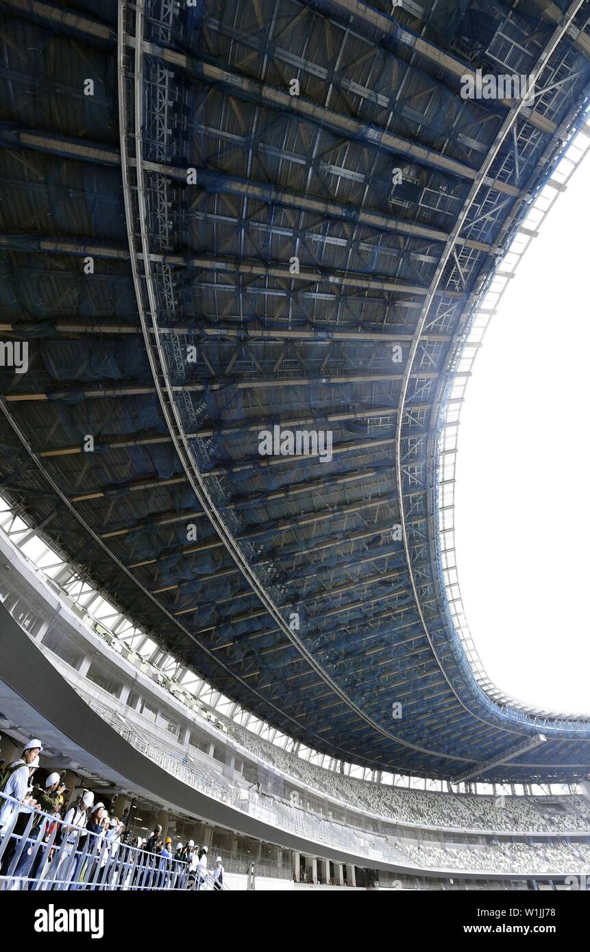 Photo taken July 3, 2019, shows the roof of Tokyo's new National ...