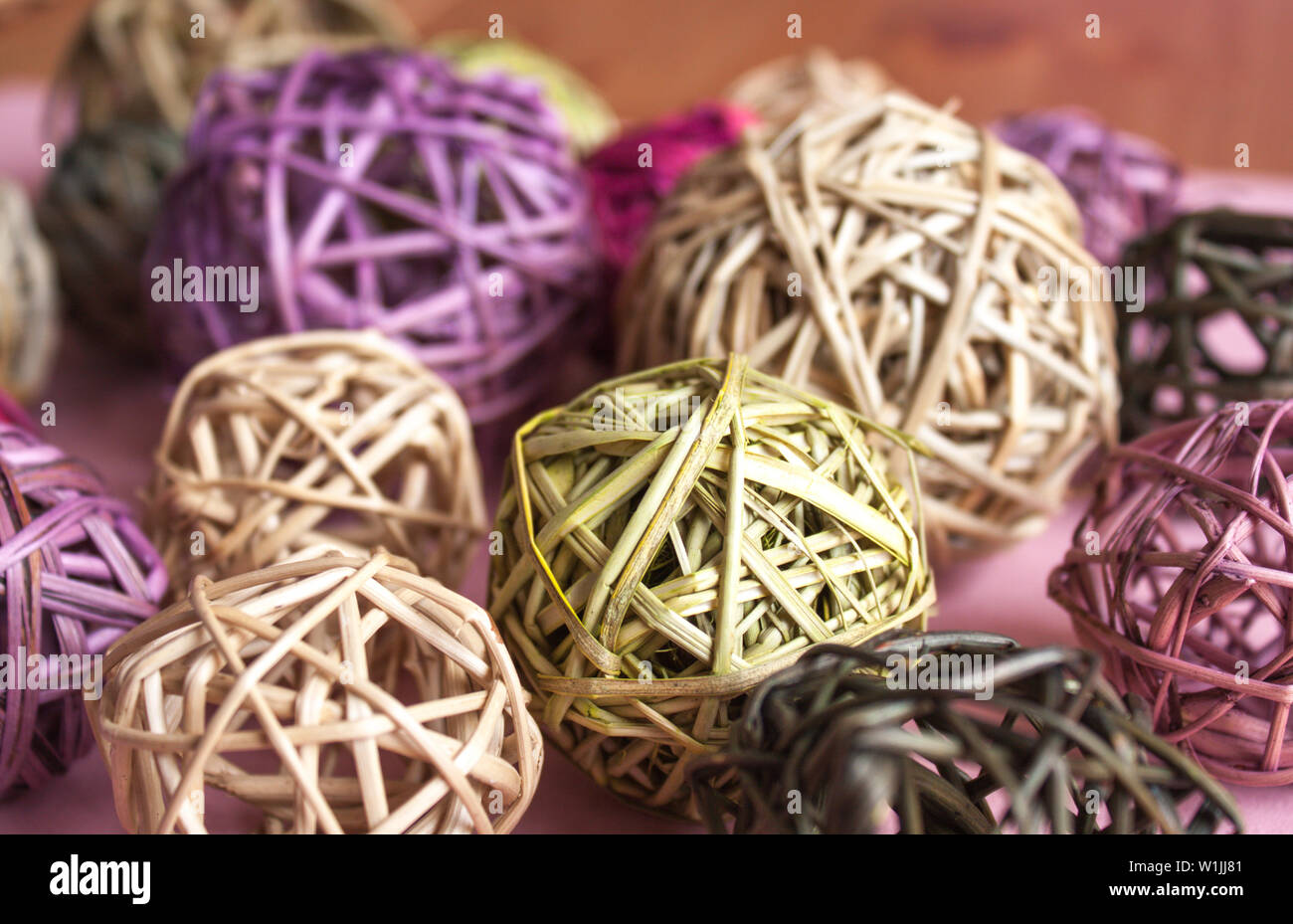 Colorful rattan balls Stock Photo - Alamy