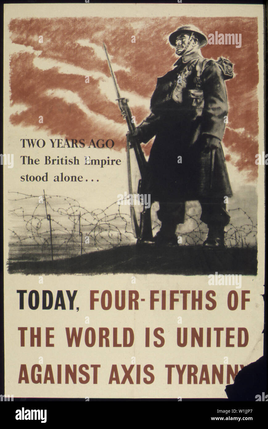 TWO YEARS AGO THE BRITISH EMPIRE STOOD ALONE Stock Photo - Alamy