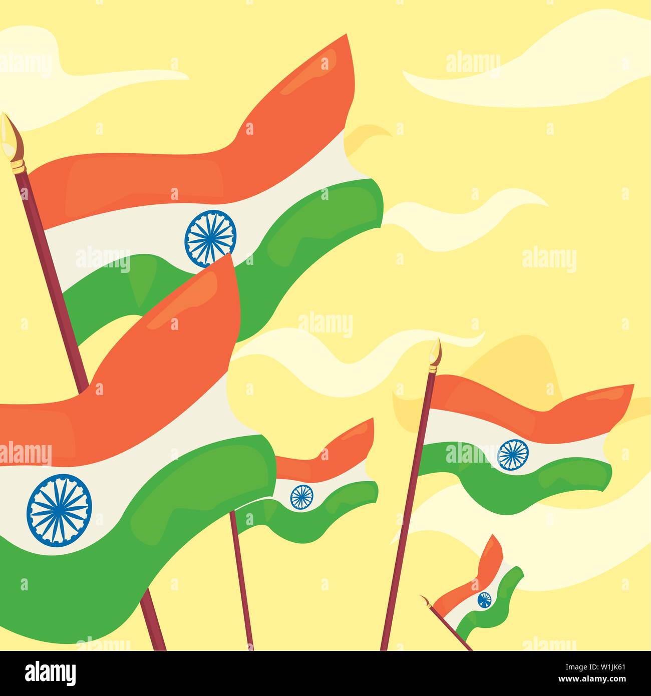 Boy waving indian flag Stock Vector Images - Alamy