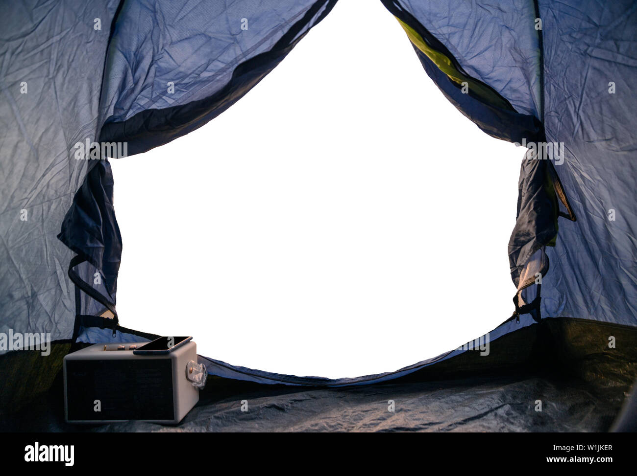 View from inside of tent on white blank background Stock Photo - Alamy
