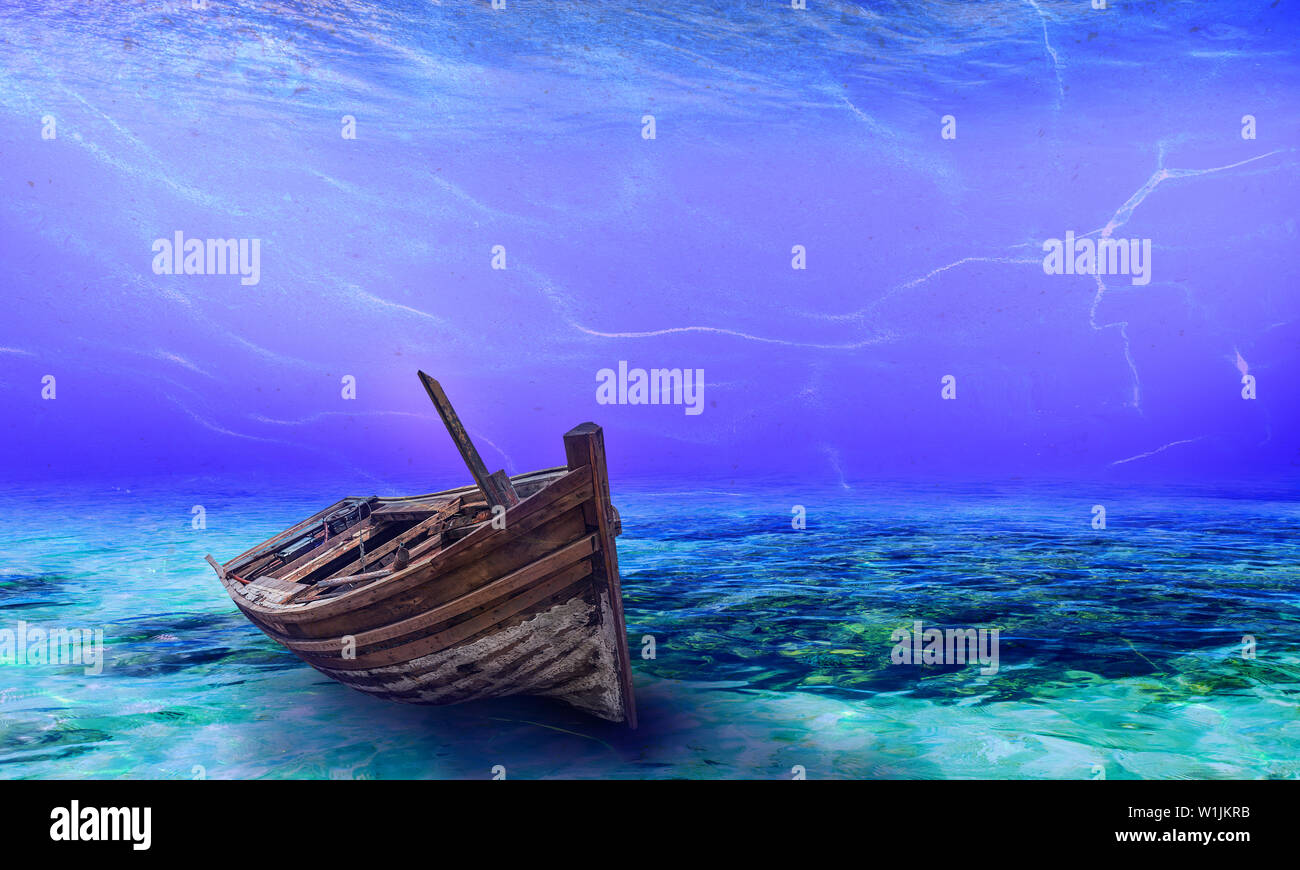 Underwater Wreck Background in the Sea Stock Photo - Alamy