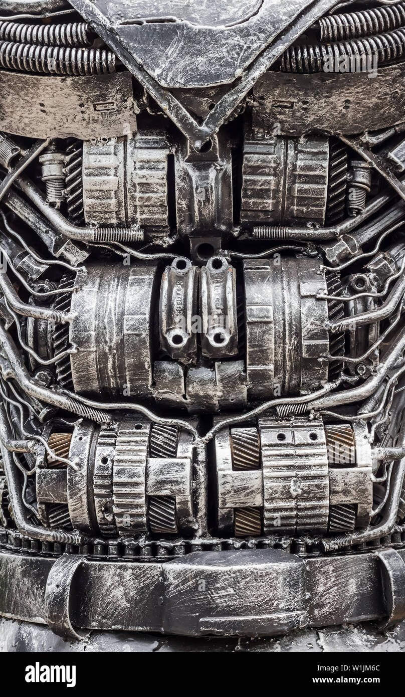 Background metal steel gear robot Stock Photo - Alamy