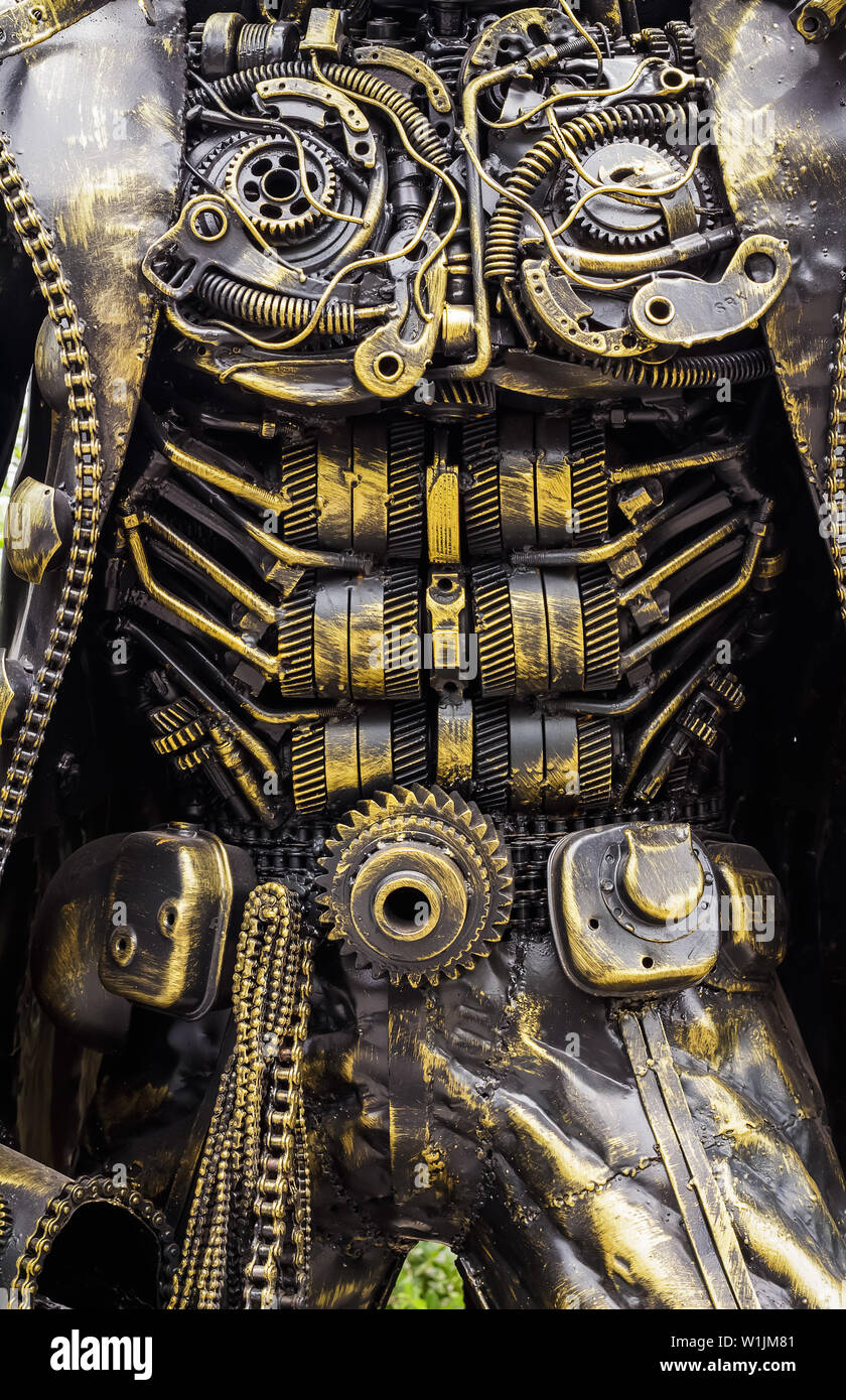 Background metal steel gear robot Stock Photo - Alamy