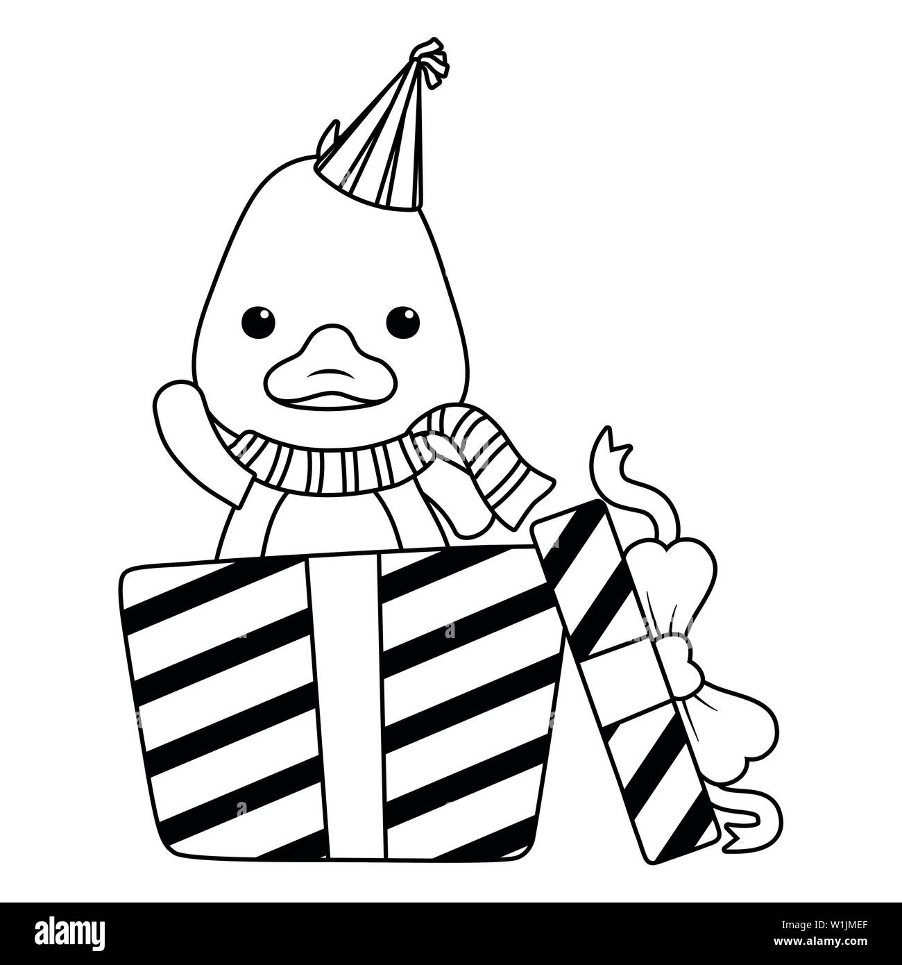 Duck cartoon design, Animal happy birthday celebration decoration and ...