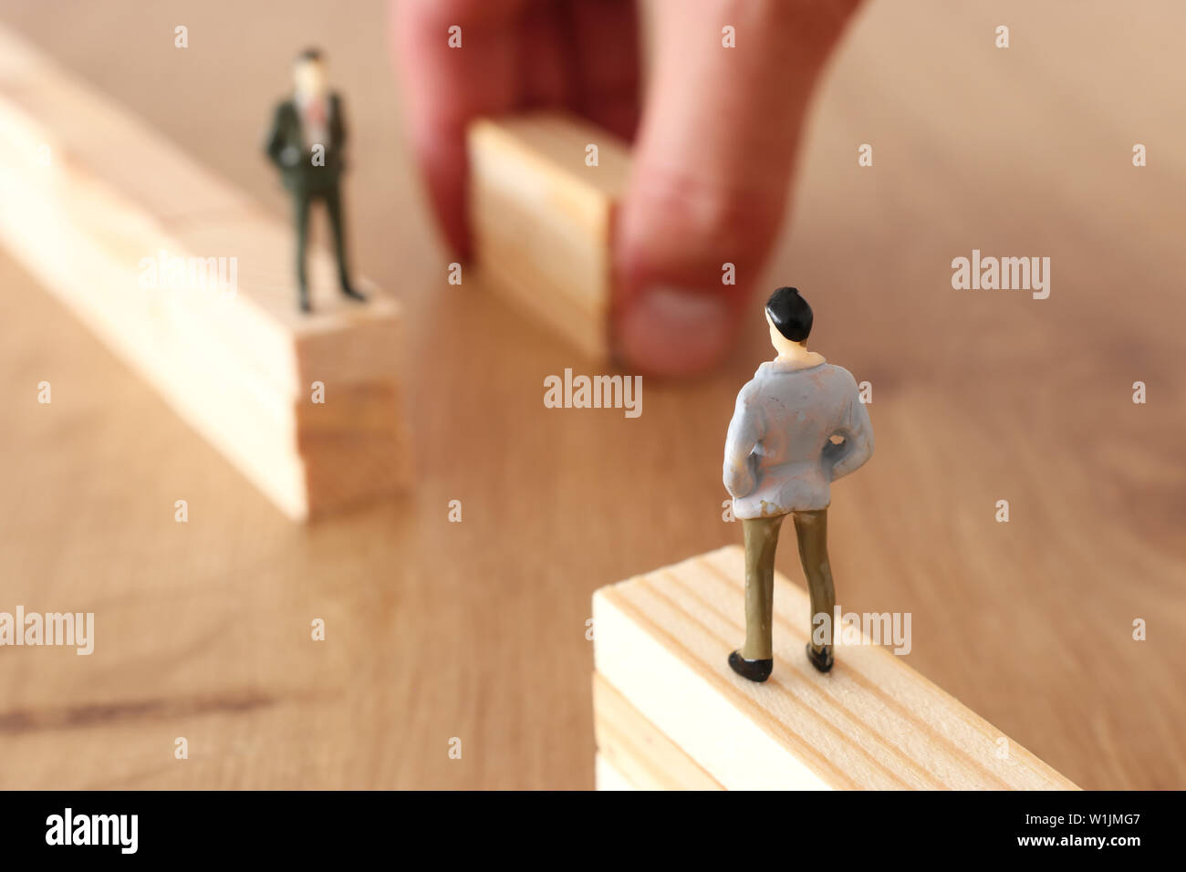 business concept image of challenge. A man standing at the edge of a ...
