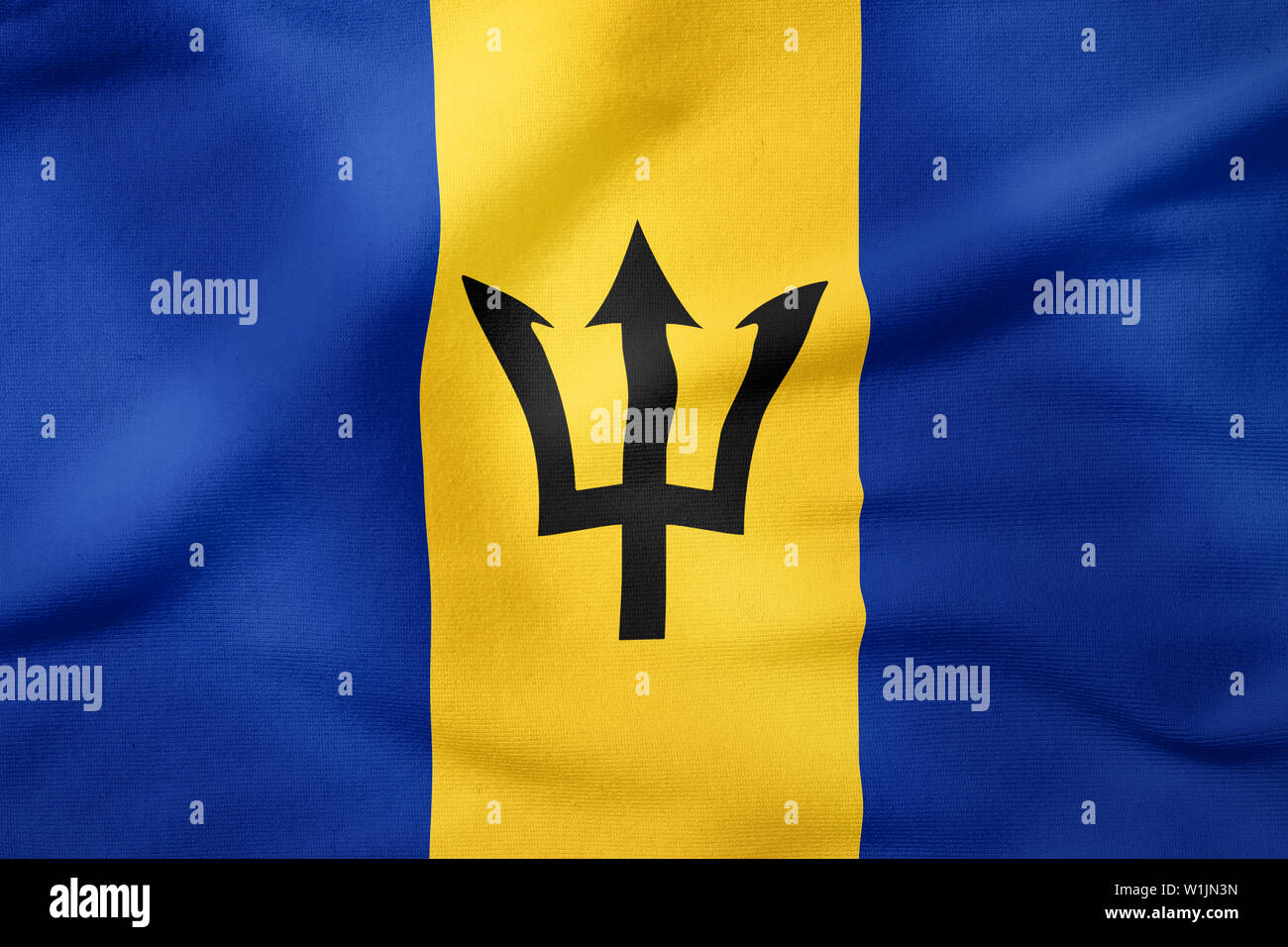 National Flag of Barbados - Rectangular Shape patriotic symbol Stock ...
