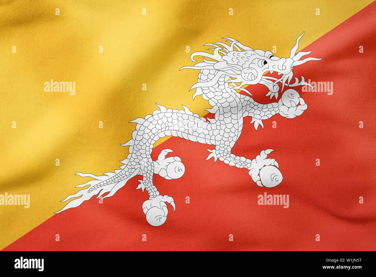 National Flag of Bhutan - Rectangular Shape patriotic symbol Stock ...