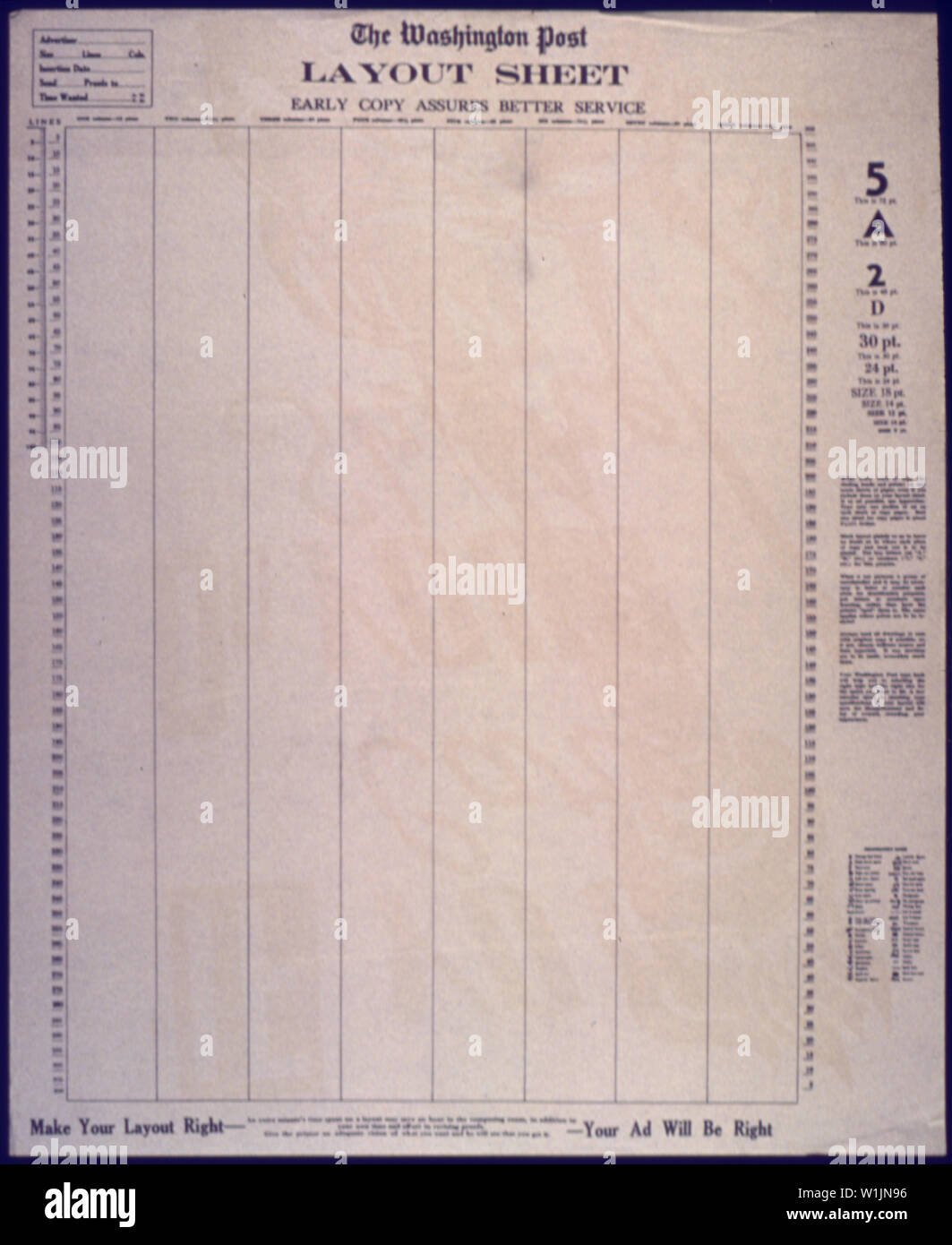 The Washington Post Layout Sheet Stock Photo - Alamy