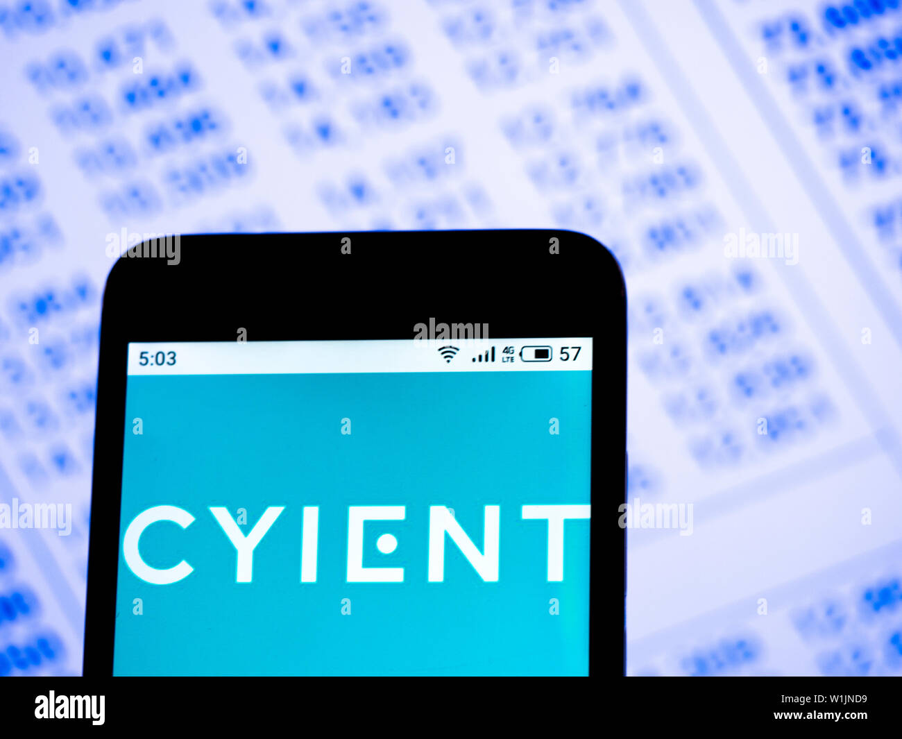 In this photo illustration the Cyient Limited logo is seen displayed on ...