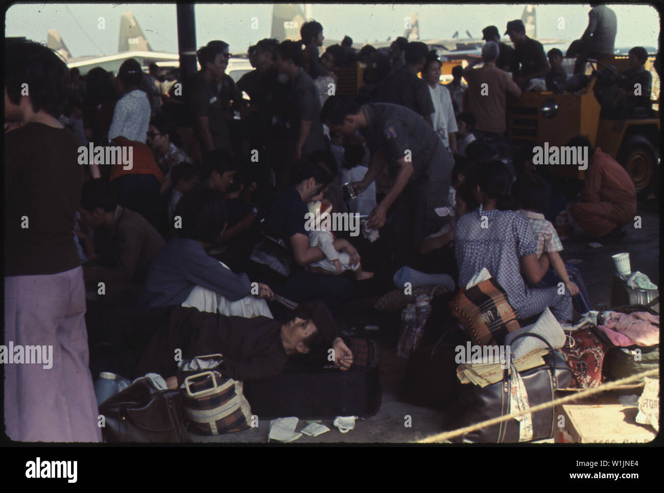 The air evacuation of siege-stricken Vietnamese from Saigon to the U.S ...