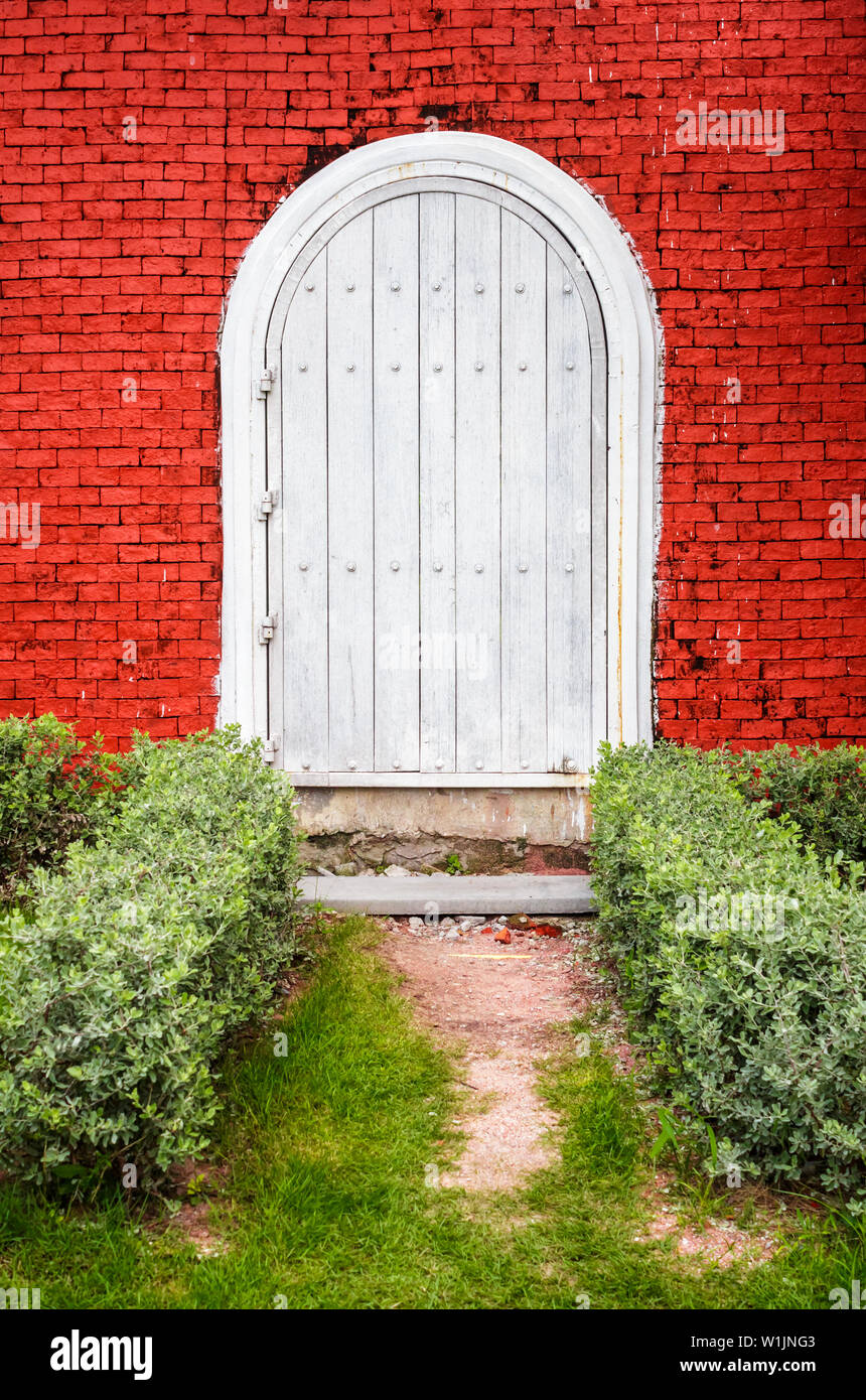 Red brick gate Stock Photo - Alamy