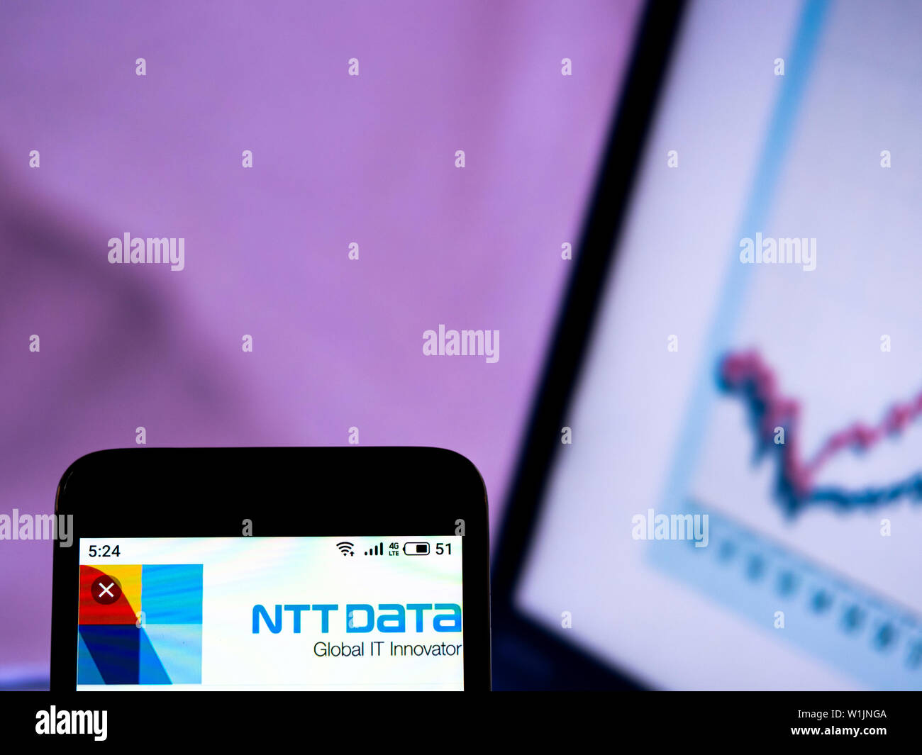 In this photo illustration the NTT Data Corporation logo is seen ...