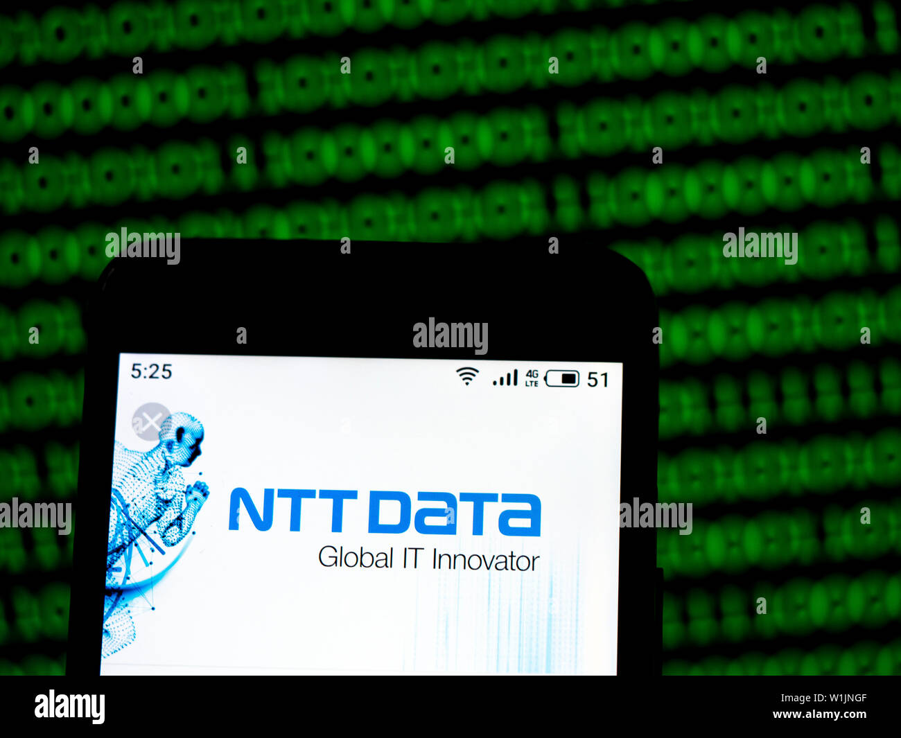 In this photo illustration the NTT Data Corporation logo is seen ...