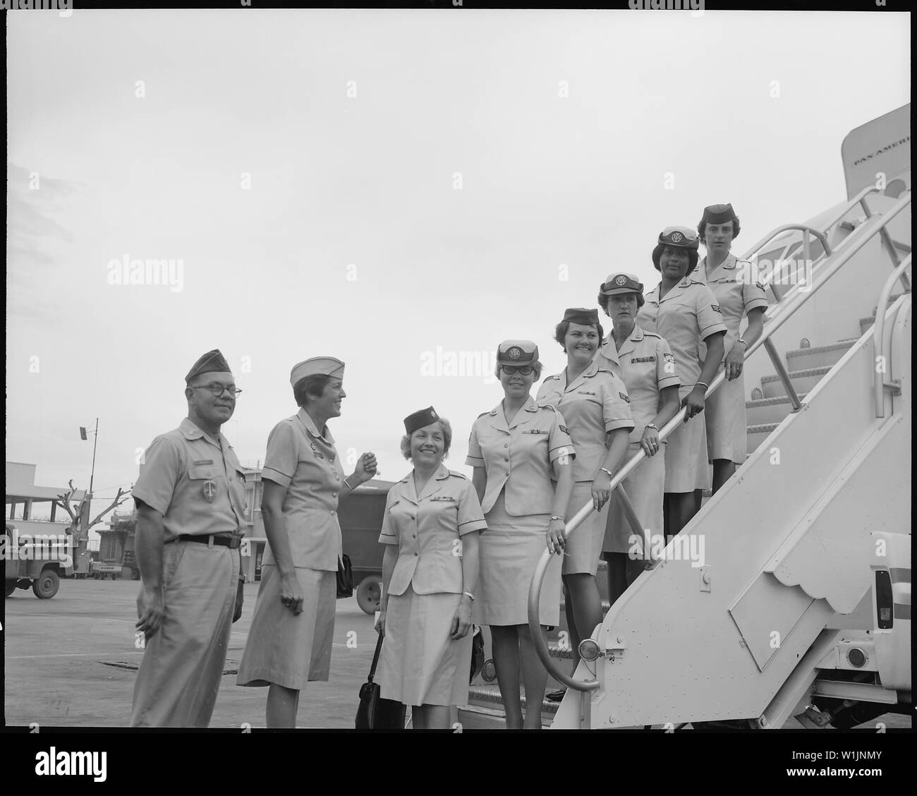 The first five enlisted women in the Air Force (WAF) and the fourth WAF ...