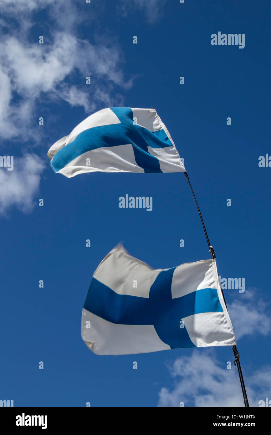 Finnish flags hi-res stock photography and images - Alamy