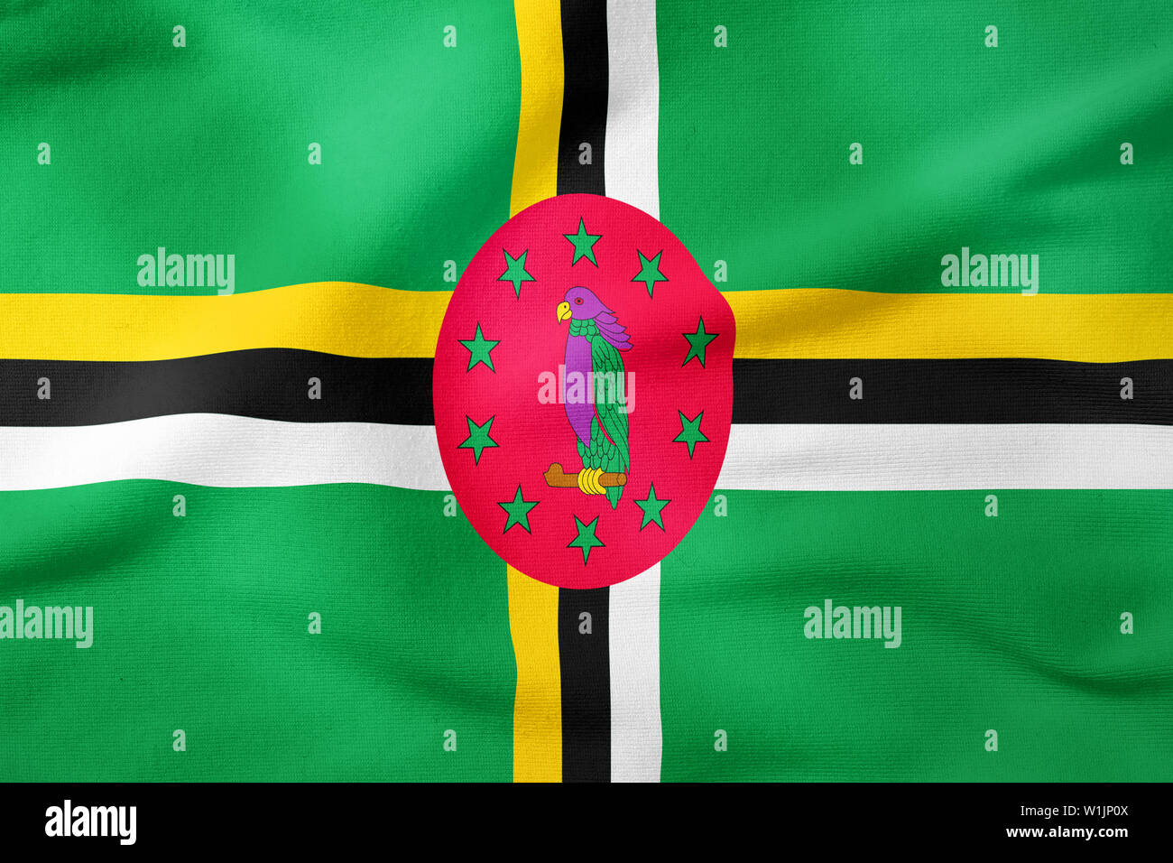 National Flag of Dominica - Rectangular Shape patriotic symbol Stock ...