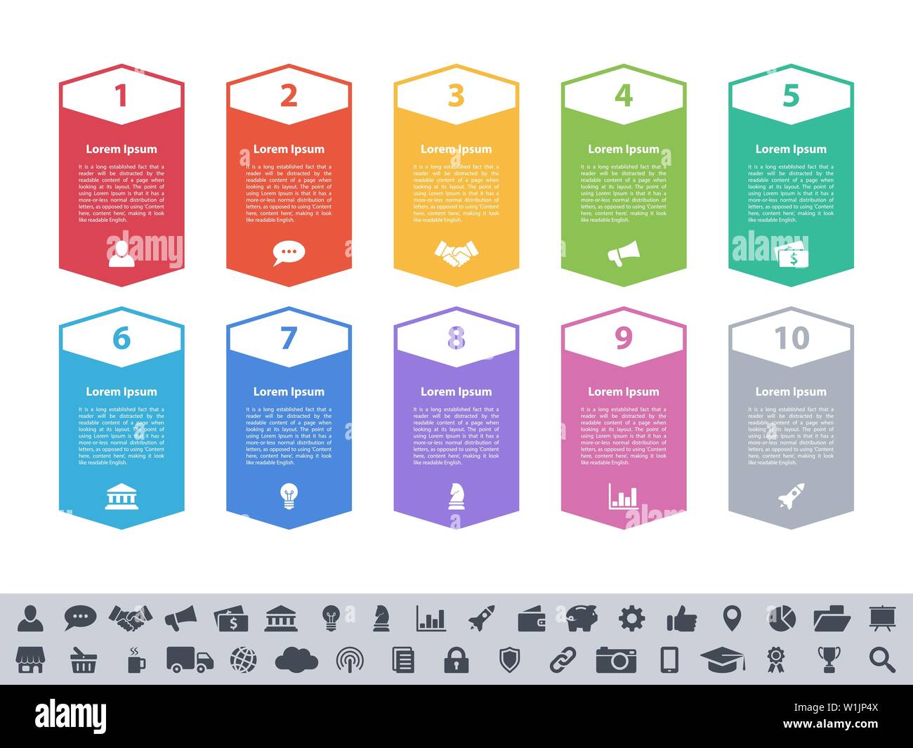 Infographic design business concept vector illustration with 10 steps ...
