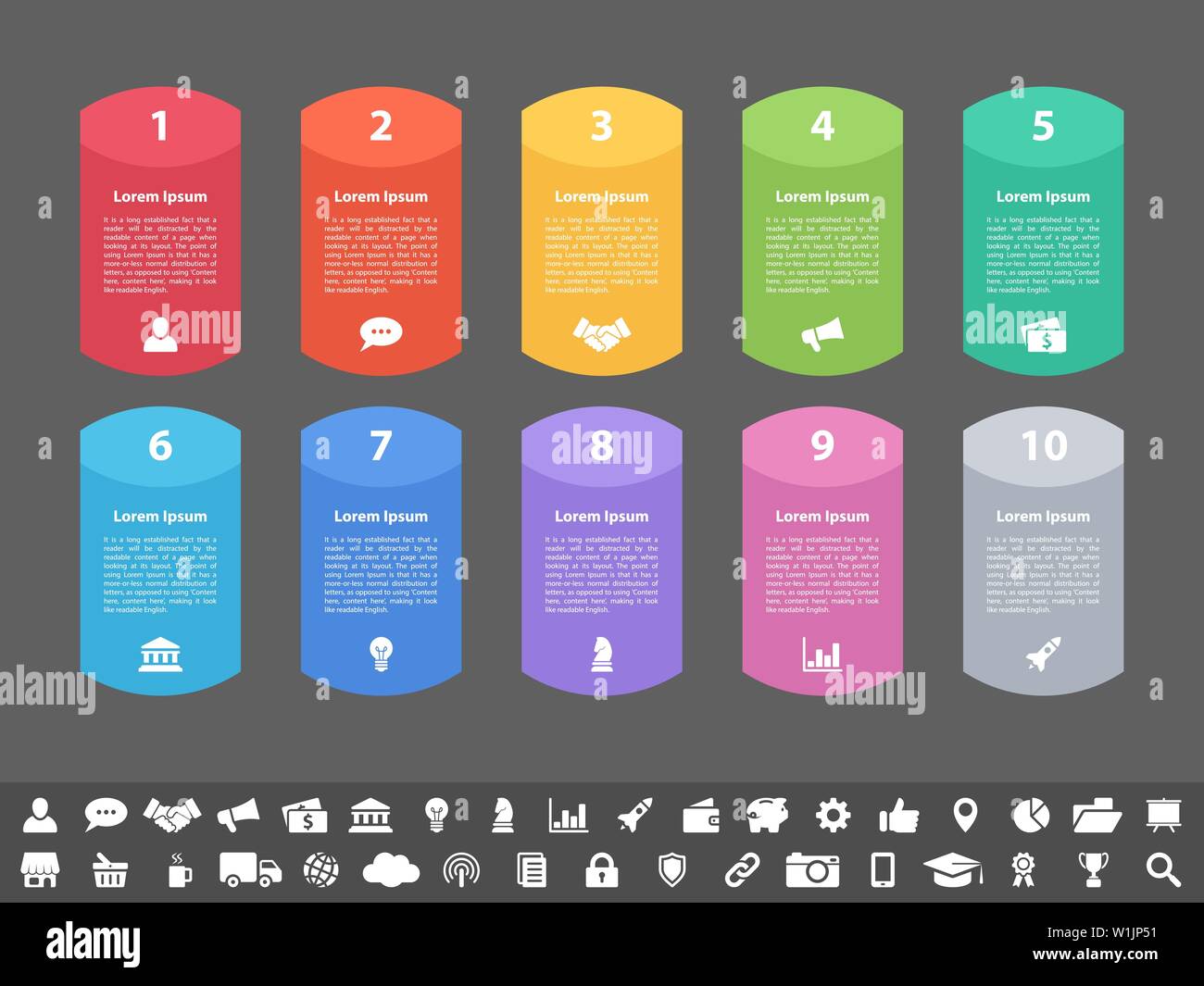 Infographic design business concept vector illustration with 10 steps ...