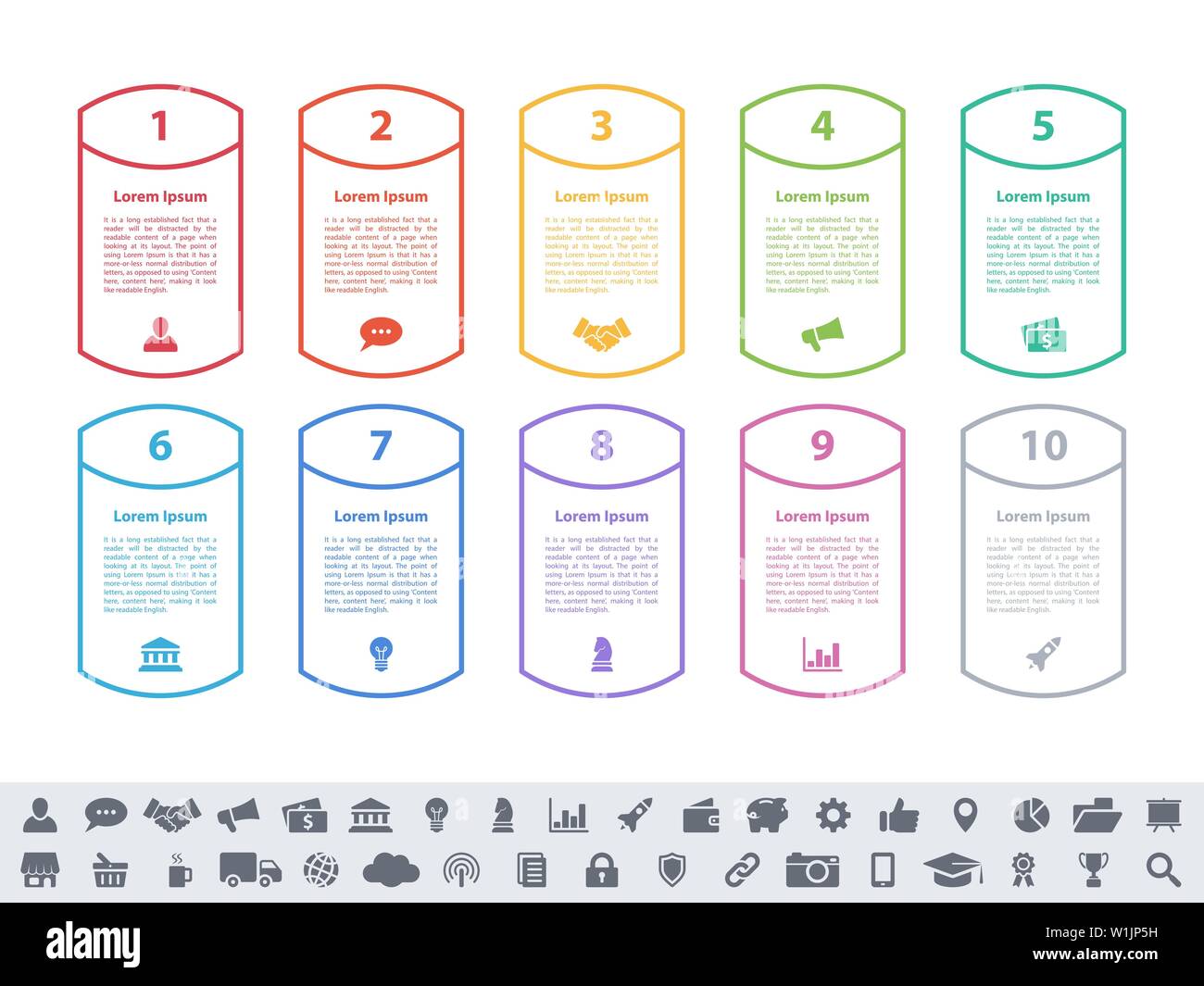 Infographic design business concept vector illustration with 10 steps ...