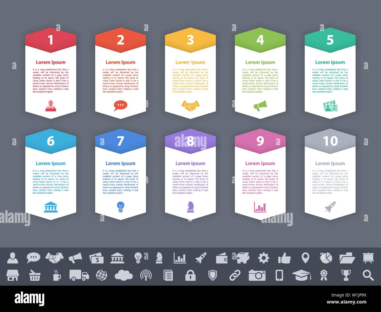 Infographic design business concept vector illustration with 10 steps ...