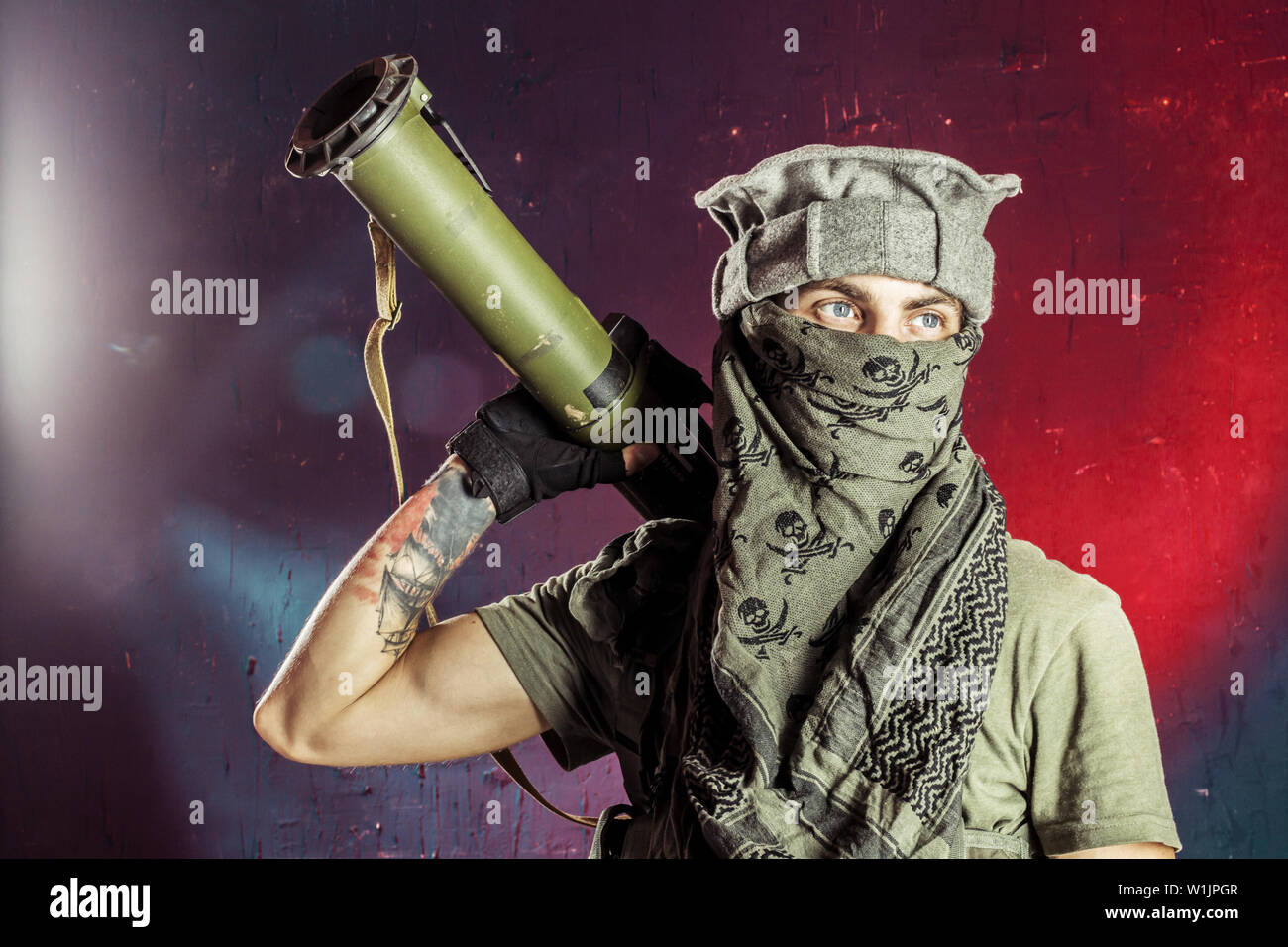 Terrorist with his weapon. Concept about terrorism Stock Photo - Alamy