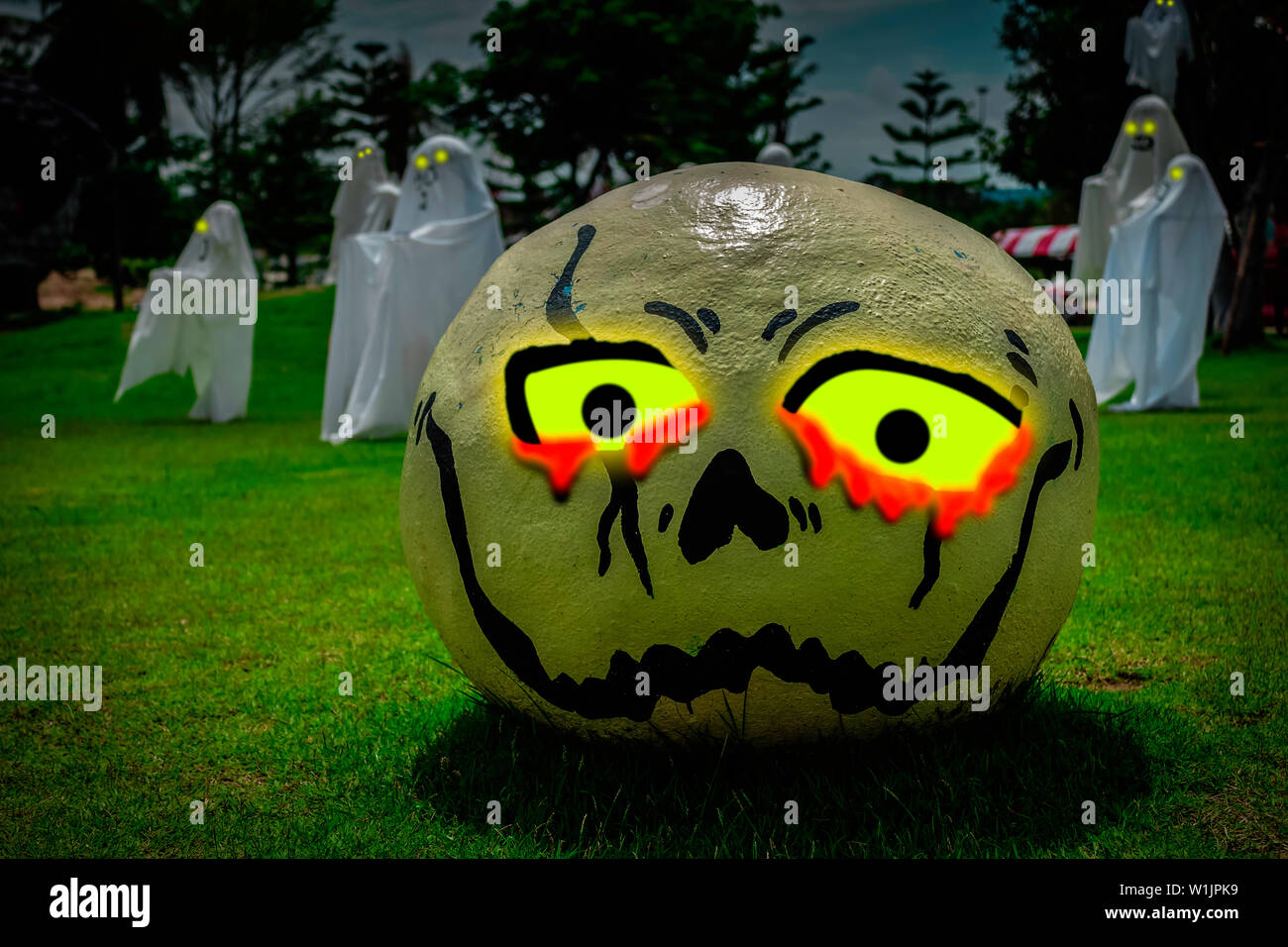 Vector halloween castle pumpkins hi-res stock photography and images ...