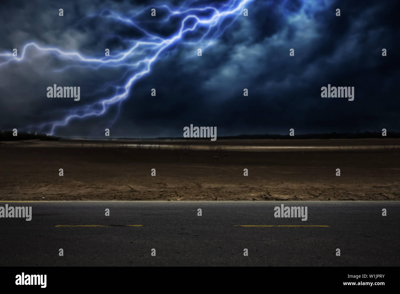 The path through the desert storm Stock Photo - Alamy